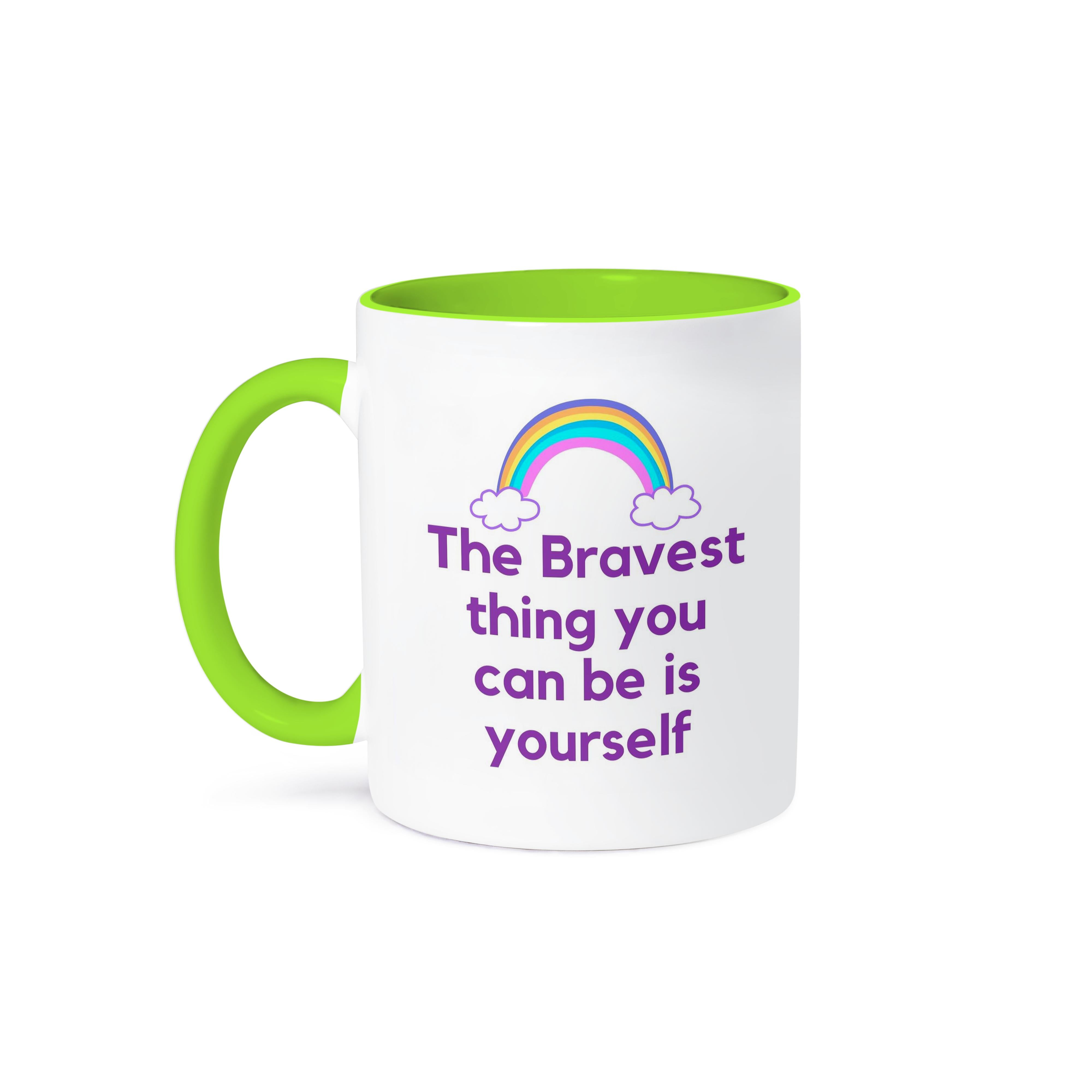3dRose, Image of a Rainbow with Text The Bravest thing you can be is ...