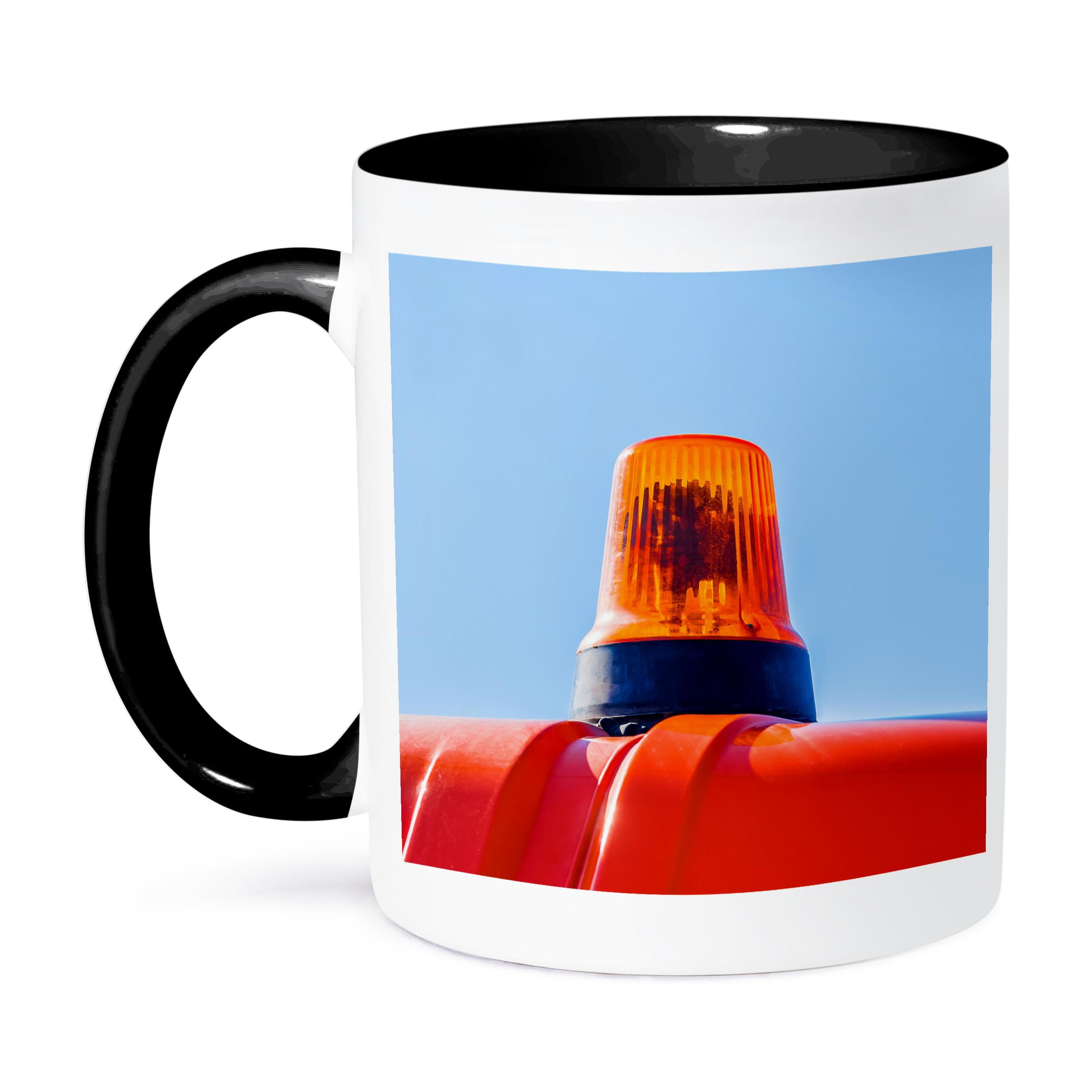 3dRose, Image of orange flasher lamp or rotating beacon against the ...