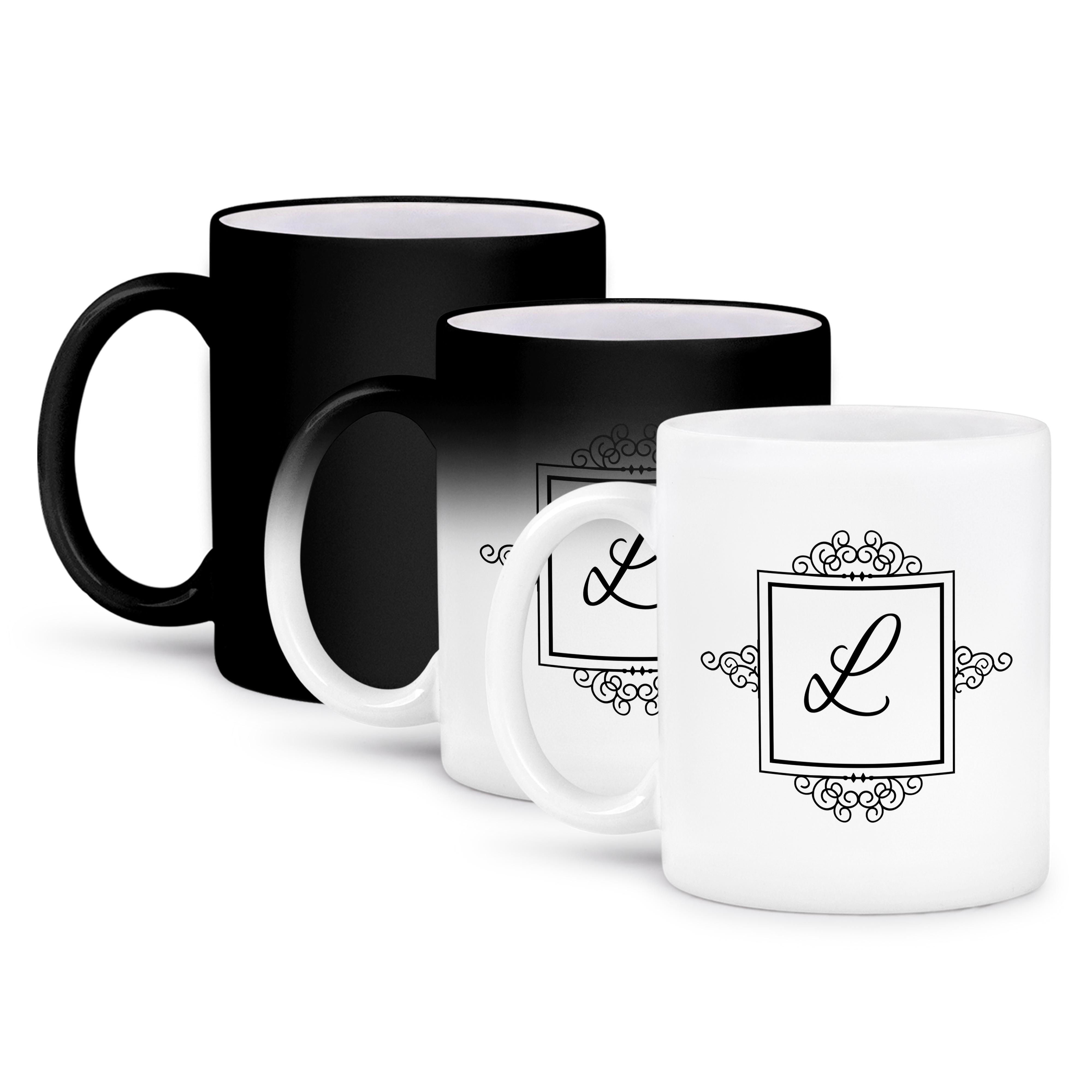 3dRose, Initial letter L personal monogrammed fancy black and white ...