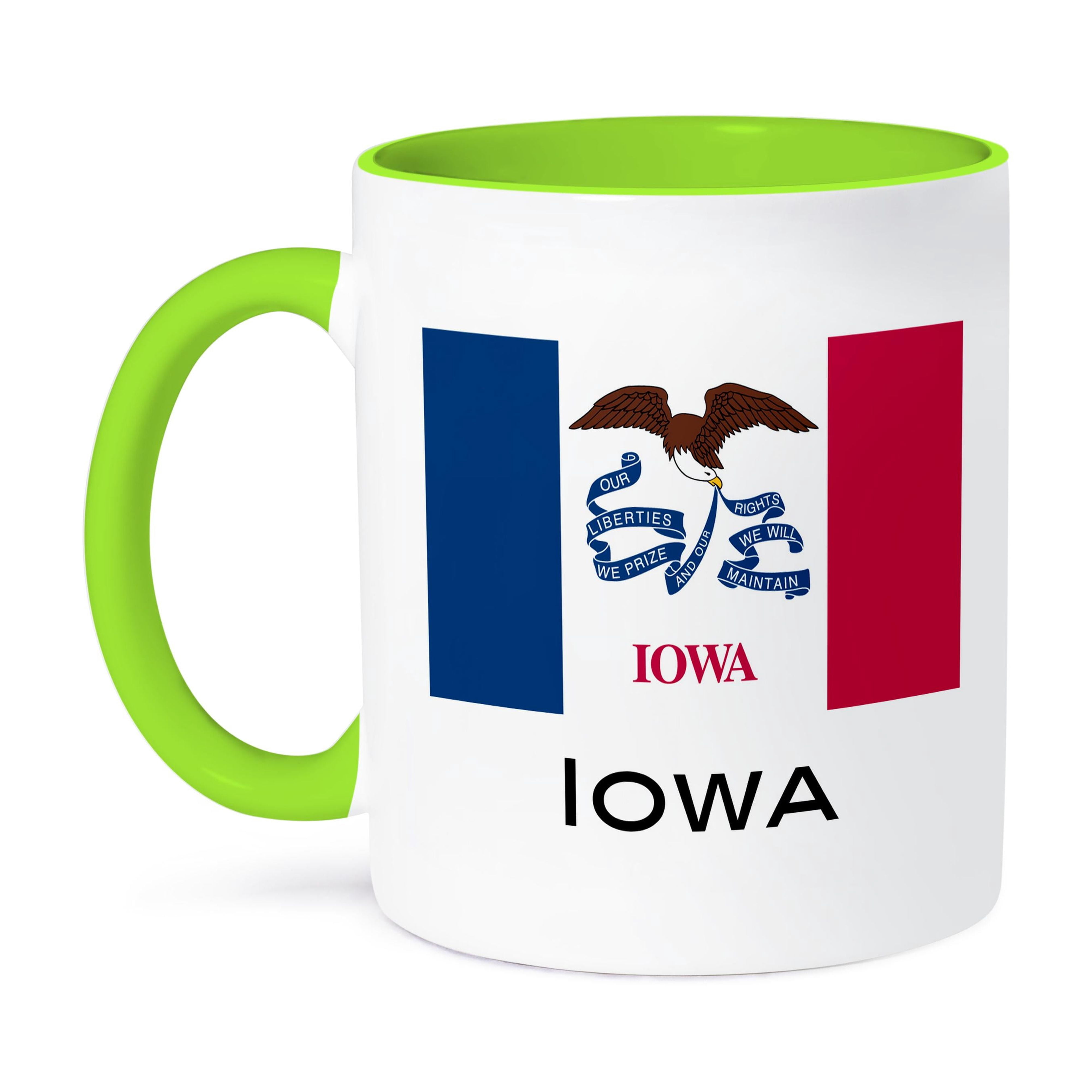 3dRose, Iowa State Flag, 15oz Two-Tone Green Mug - Walmart.com
