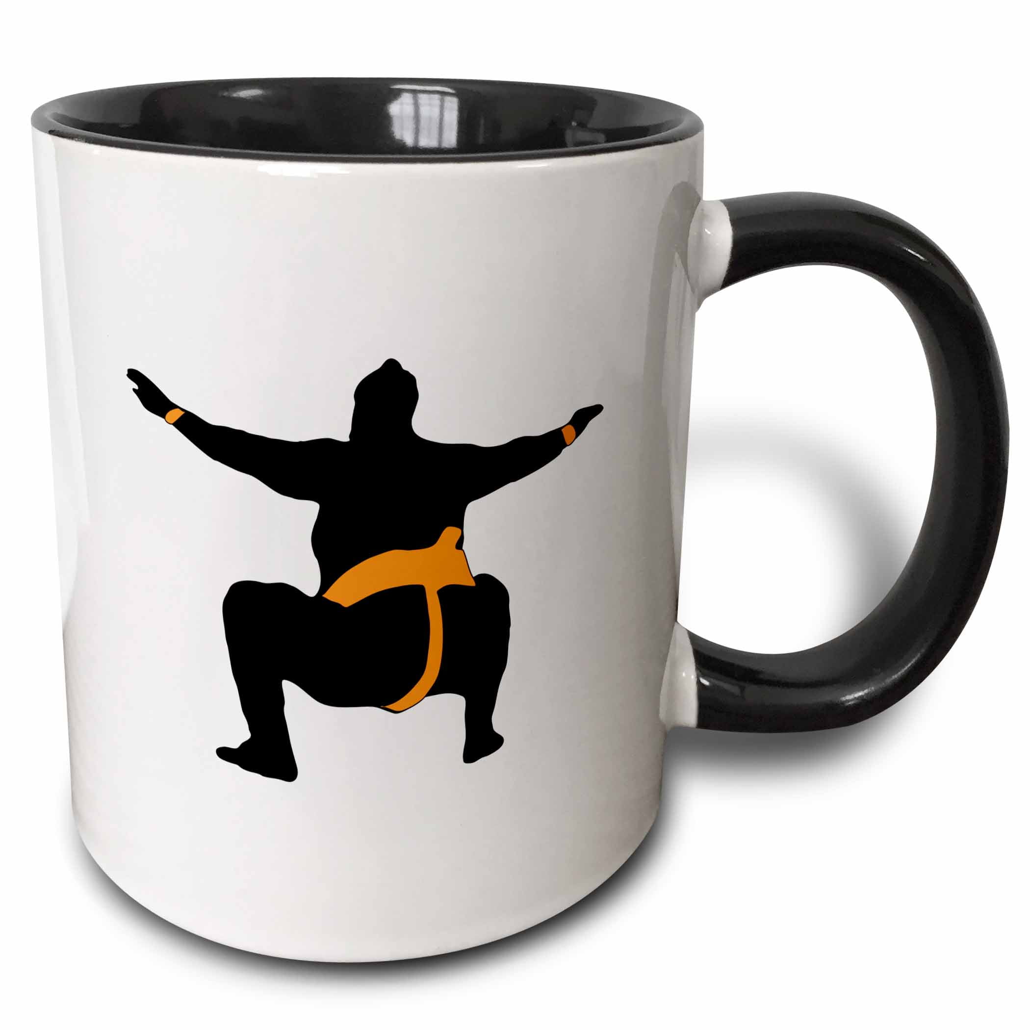 3drose, Japanese Sumo Wrestler Design in Black and Orange, 11oz Two ...
