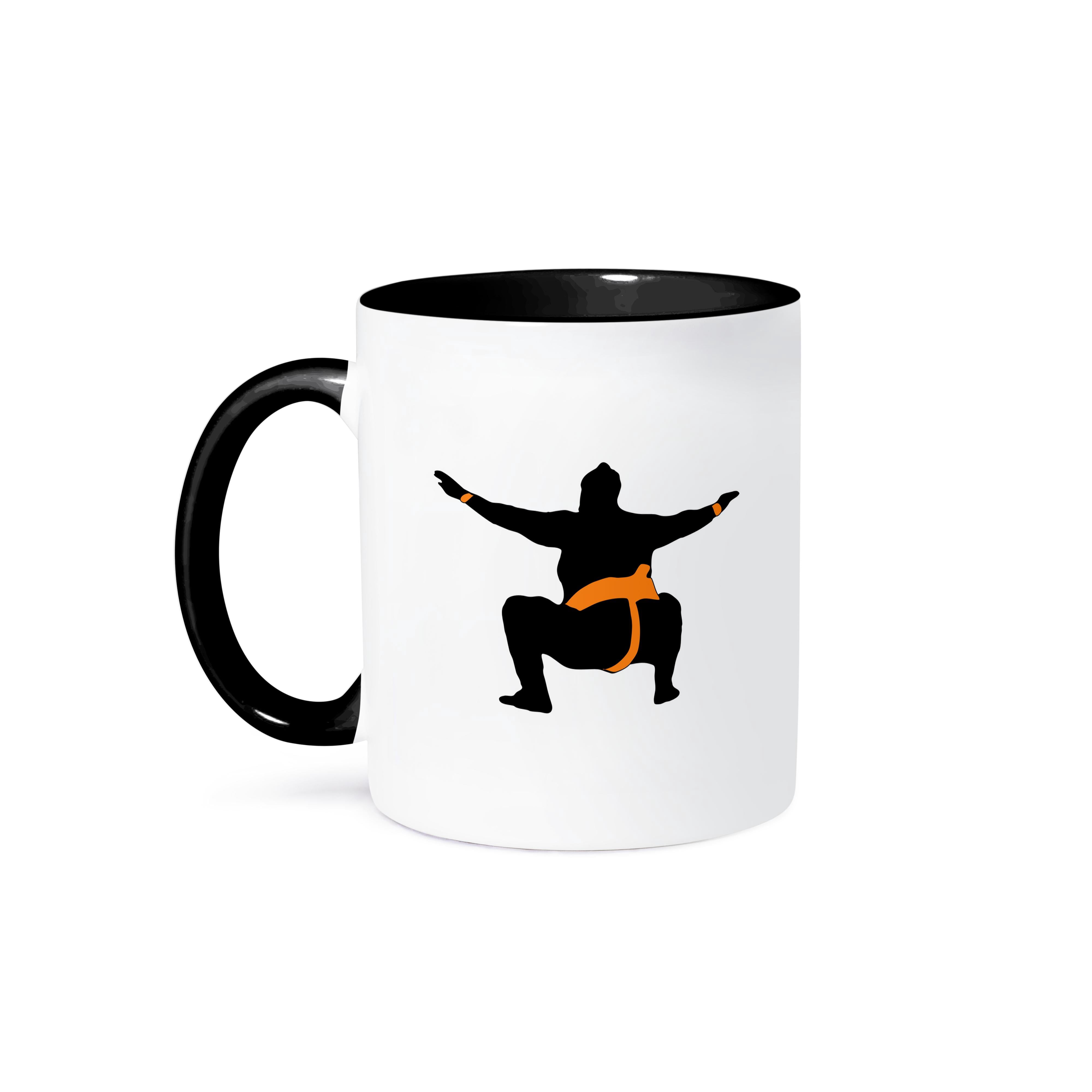 3dRose, Japanese Sumo Wrestler Design in Black and Orange, 11oz Two ...