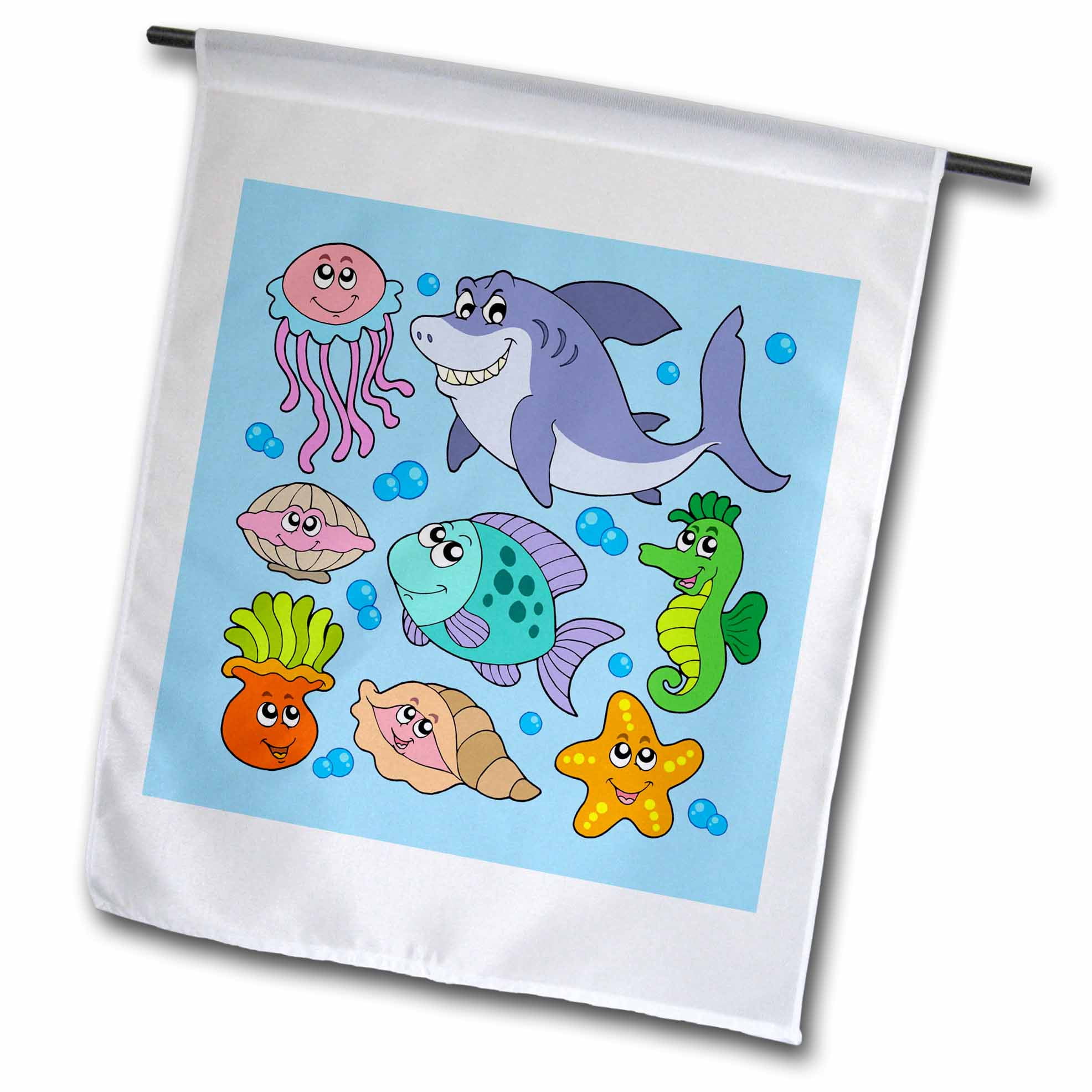3dRose, Jellyfish, Shark, Shellfish, Fish, Seahorse and Starfish ...