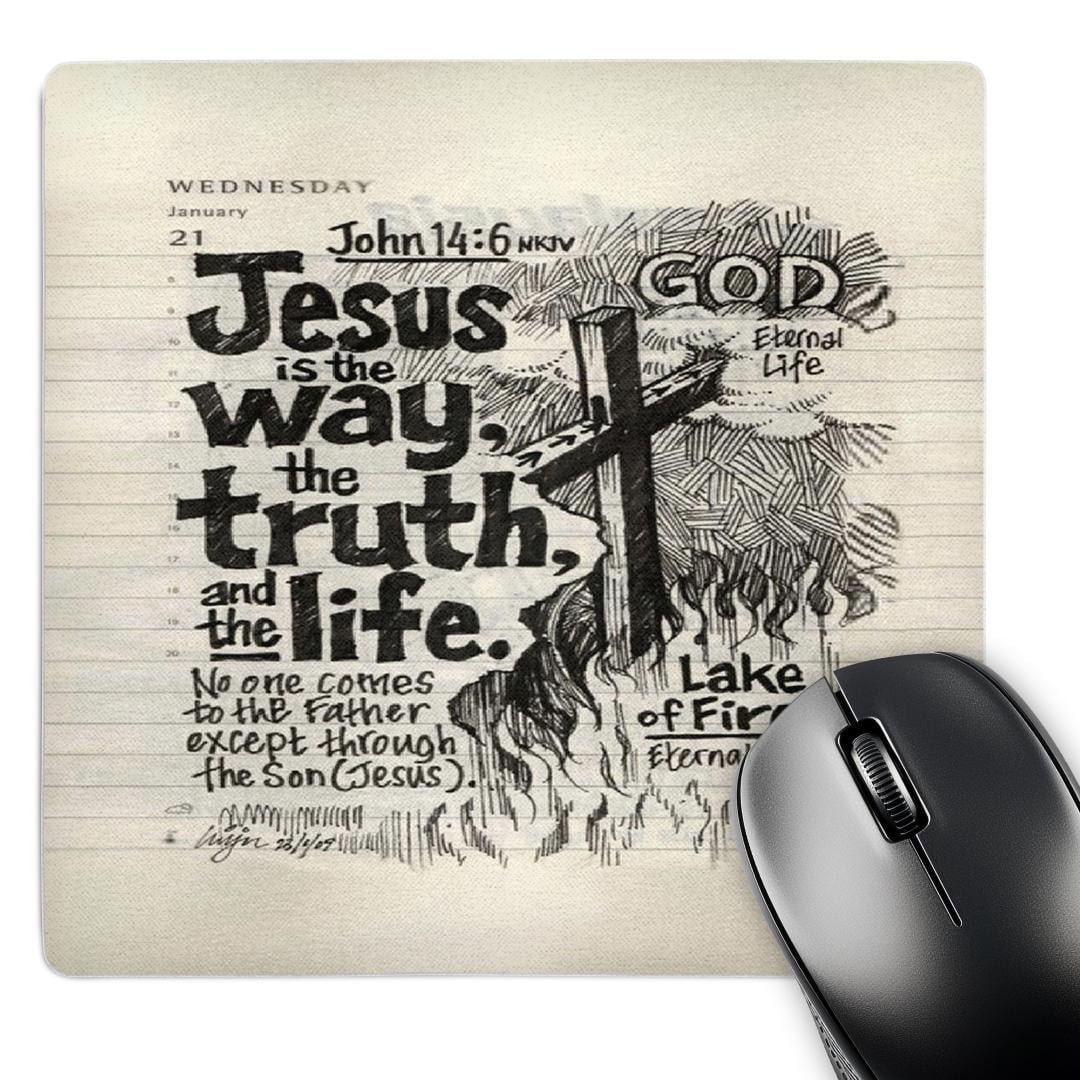 3dRose, Jesus is the way the truth the light poster print, Mouse Pad ...