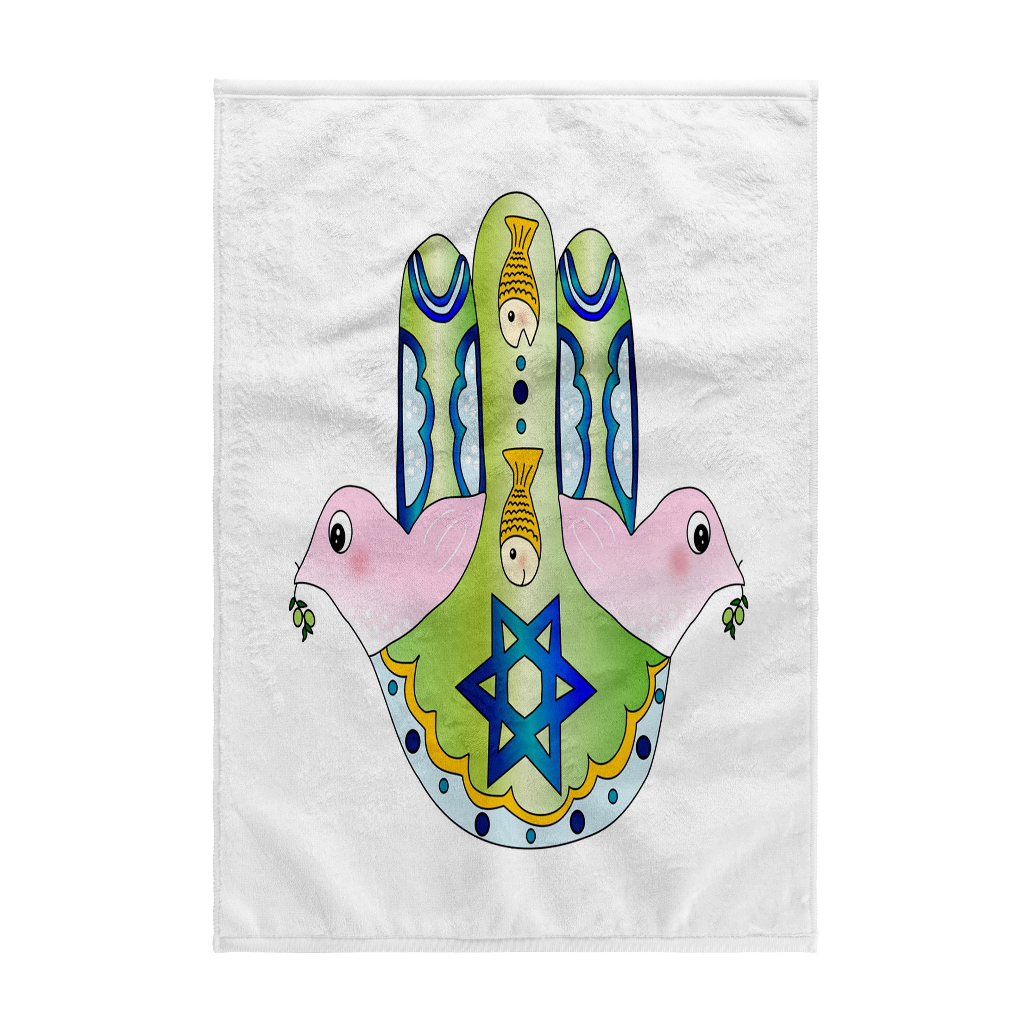 3dRose, Jewish Chamsa - Hamsa hand with pink peace doves blue magen ...