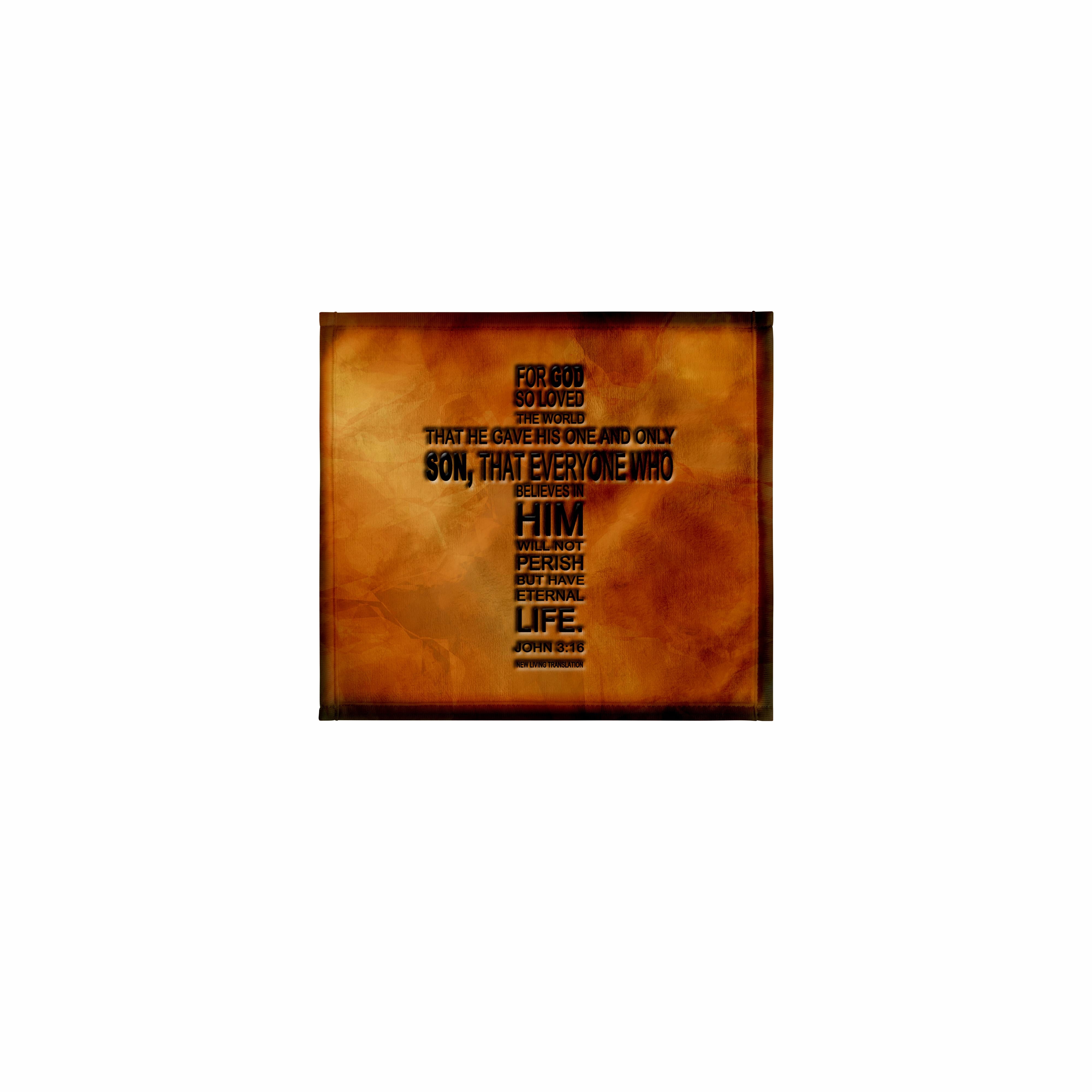 3dRose, John 3 16 bible verse embossed on a copper background, 11x12 ...