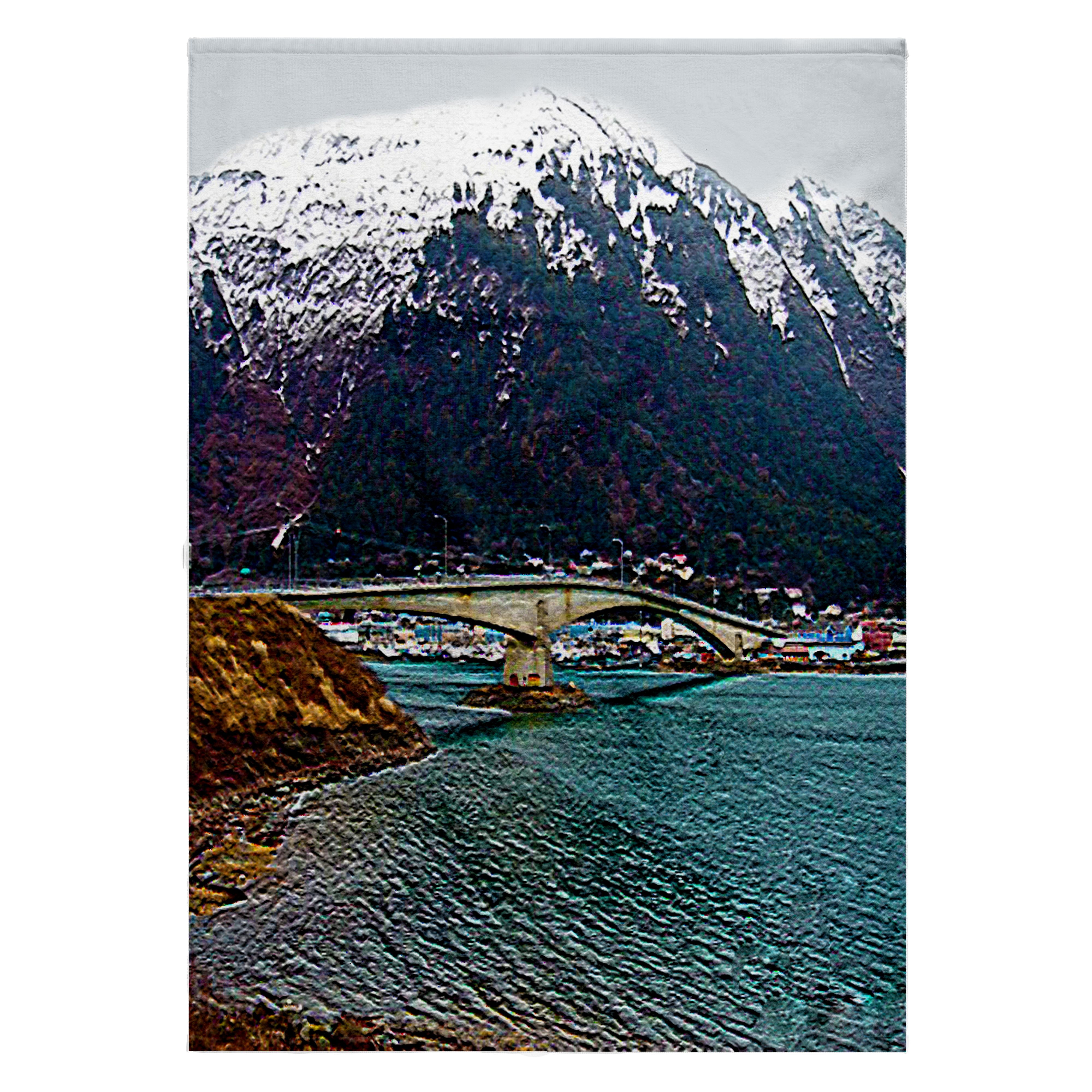 3dRose, Juneau-Douglas Bridge in Juneau, Alaska, Textured Print, 22x30 ...