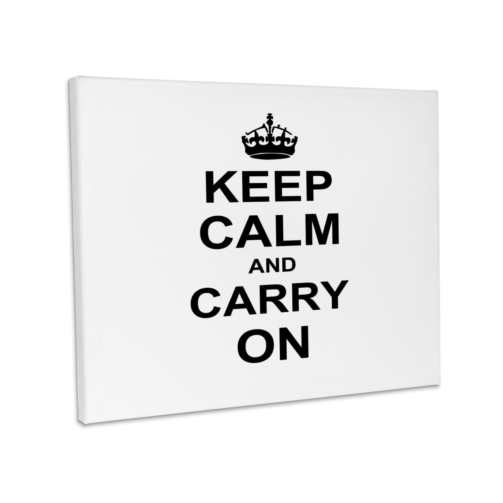 3dRose, Keep Calm and Carry On - black text on white - with crown ...