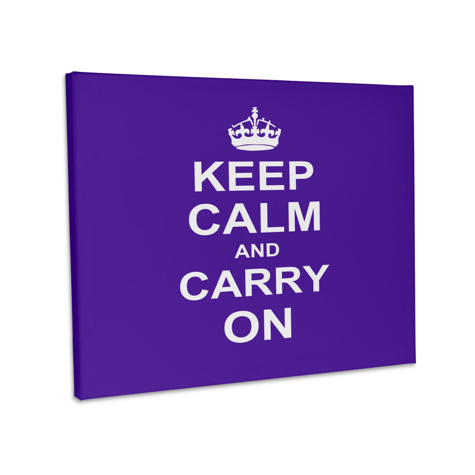 3dRose, Keep Calm and Carry On - white text on dark violet royal purple ...