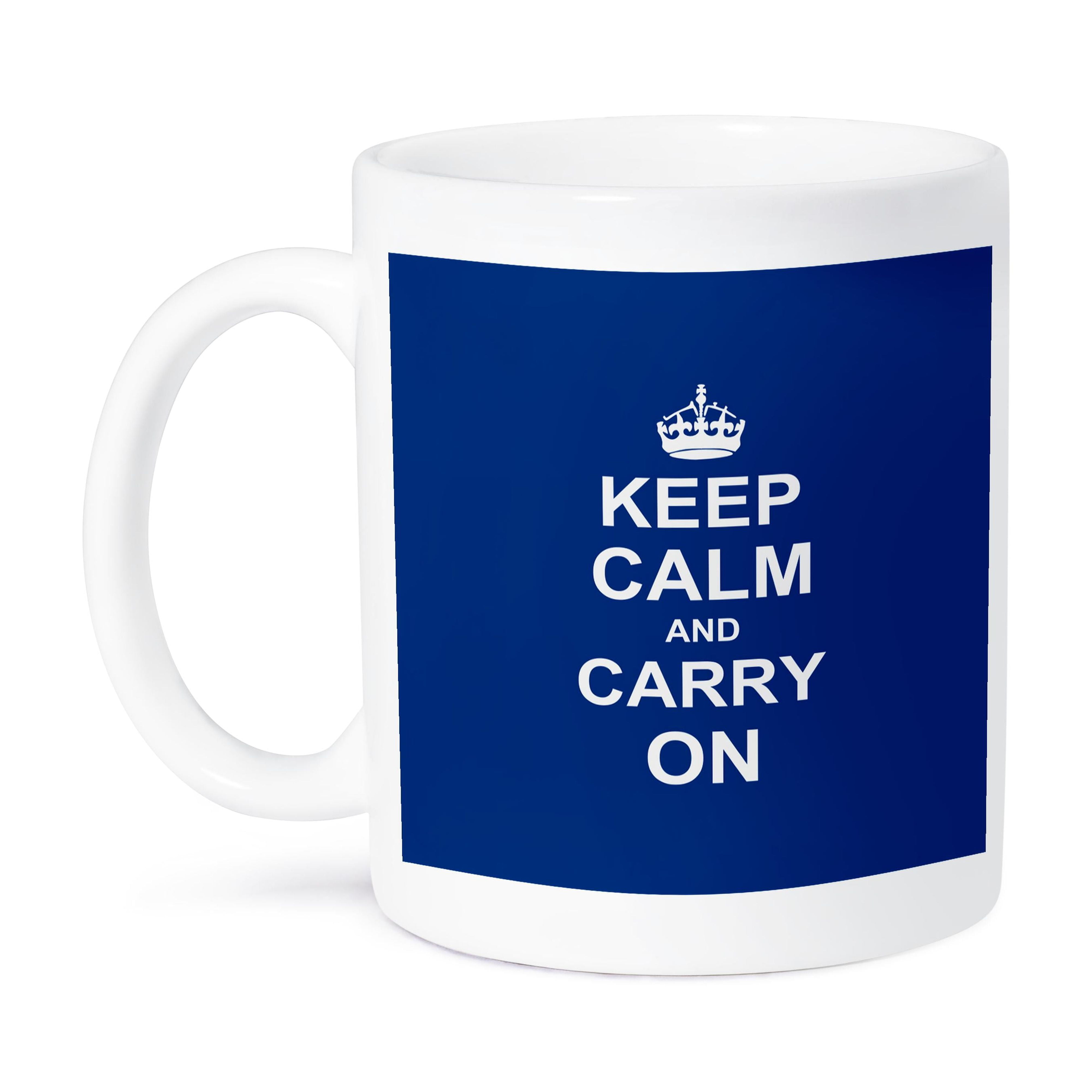 3dRose, Keep Calm and Carry On - white text on navy blue - crown ...