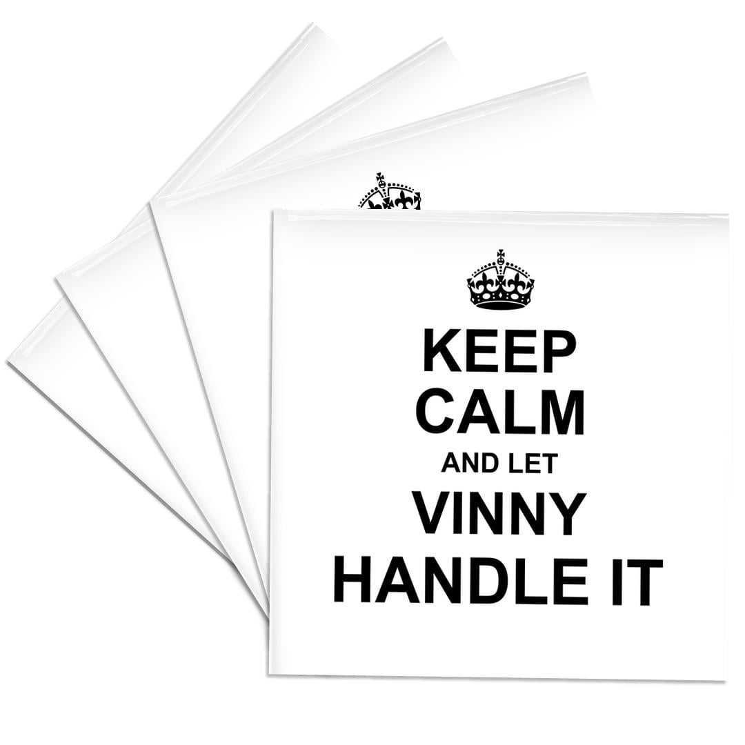 3drose, Keep Calm and Let Vinny Handle It - Funny Personal Name, Set of ...