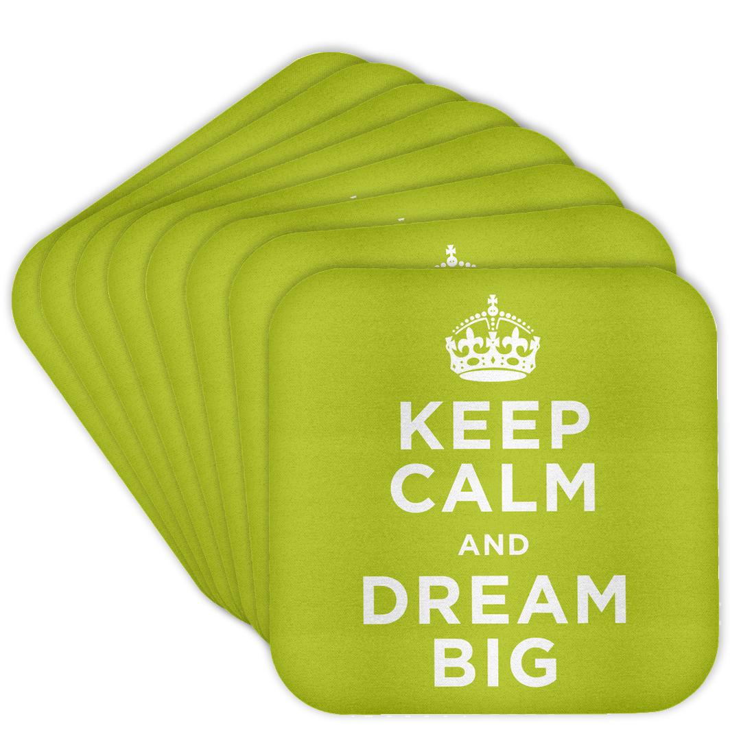 3drose, Keep Calm and Dream Big. Green., Set of 8 Coasters - Soft ...