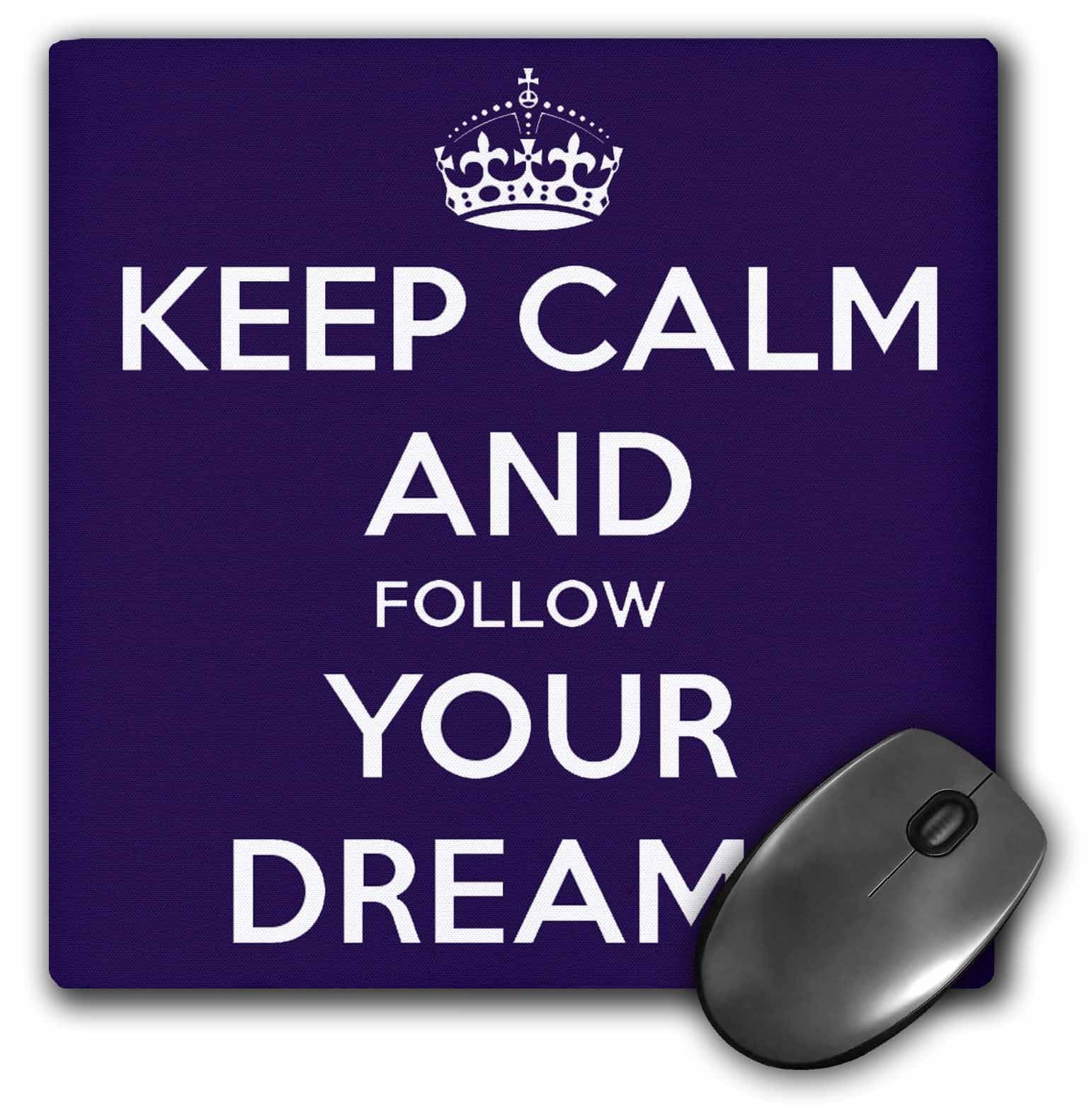 3dRose Keep calm and follow your dreams. Purple. - Mouse Pad, 8 by 8 ...