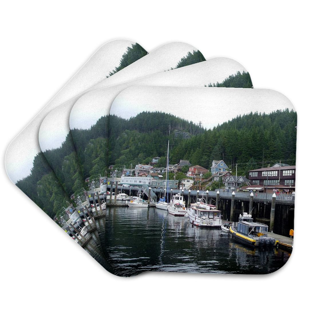 3drose, Ketchikan Alaska Boat Dock, Set of 4 Coasters - Soft - Walmart.com