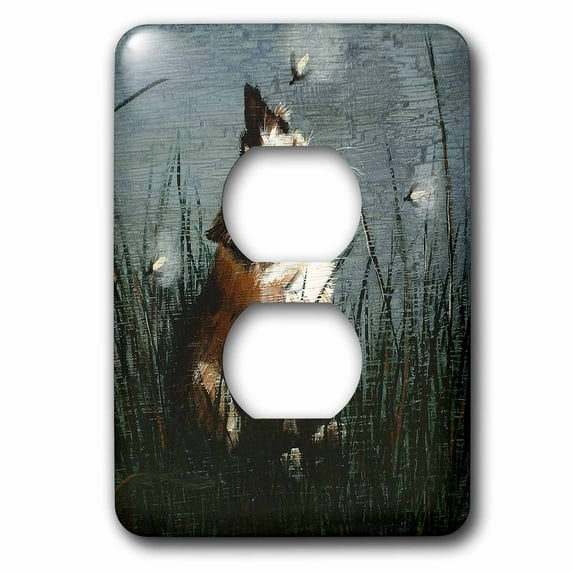 3dRose, Kitten in Tall Grass Tilting its Head Staring at Lightning Bugs ...