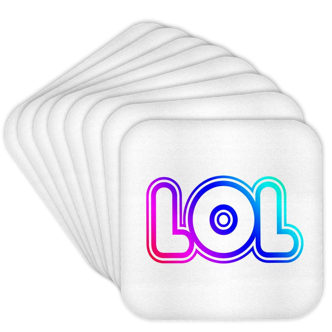 3dRose, LOL laugh out loud acronym laughing lolspeak, Set of 8 Coasters ...