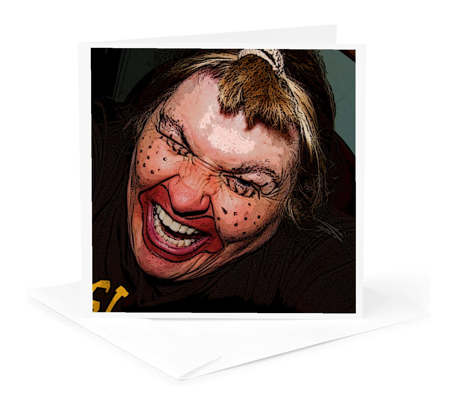 3dRose, Lady Dressed Up Like Ugly Clown for Halloween With Her Face ...