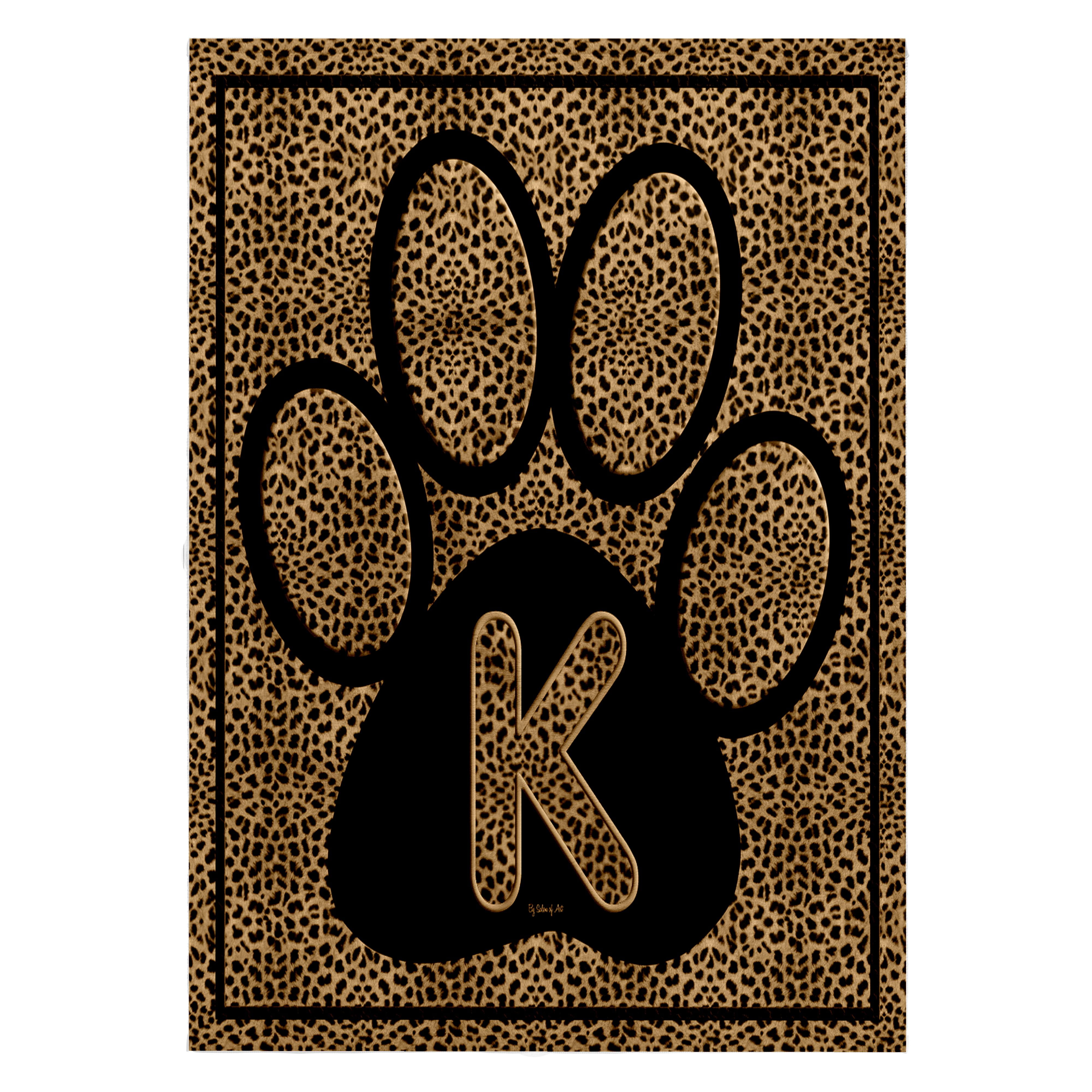 3dRose, Letter K Standard Cheetah Print Cat Paw, 22x30 Bath Hand Pool ...