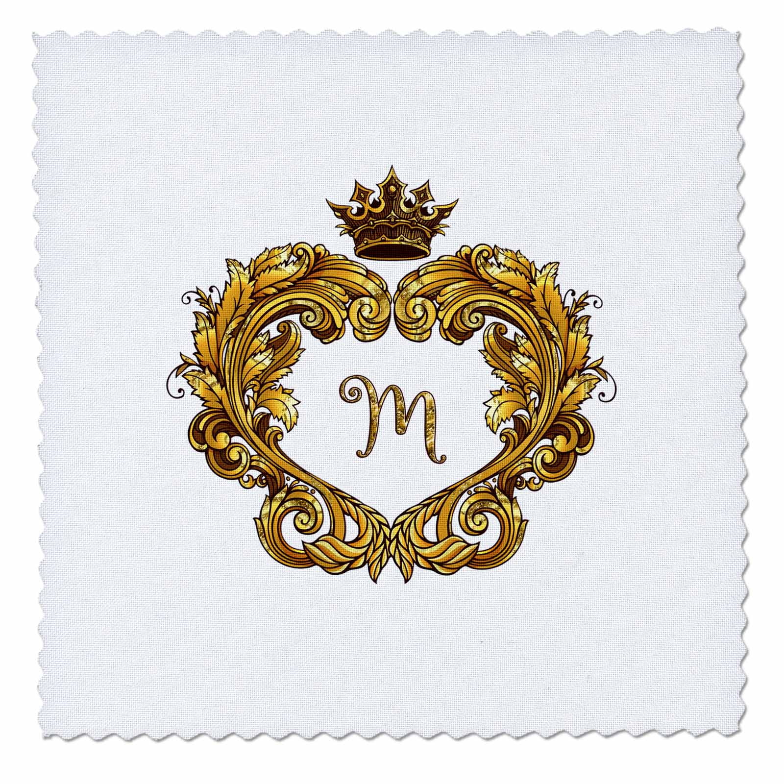 3dRose, Letter M Personal Vintage Gold Royal Monogram Personalized ...