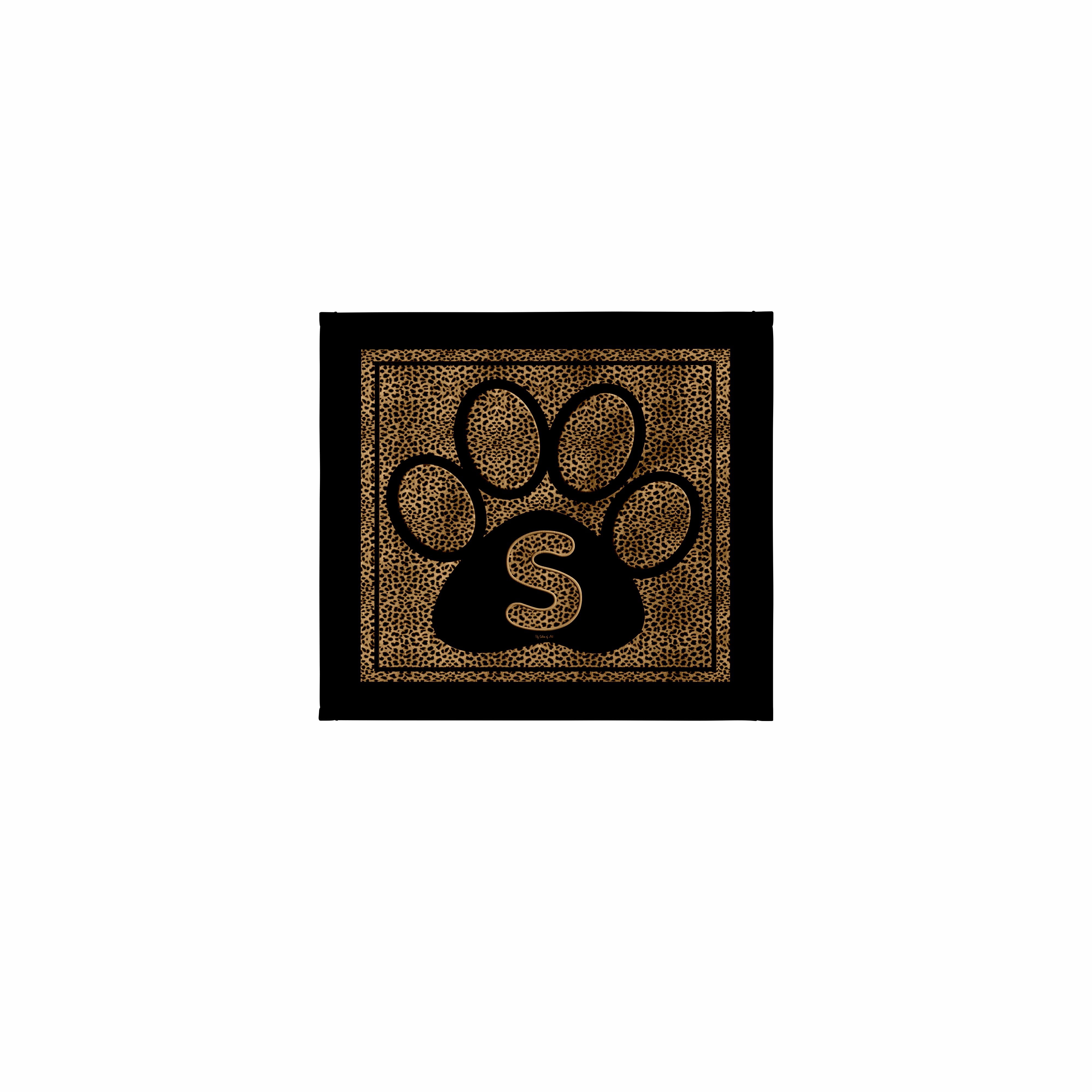 3dRose, Letter S Standard Cheetah Print Cat Paw, 11x12 Wash Cloth for ...