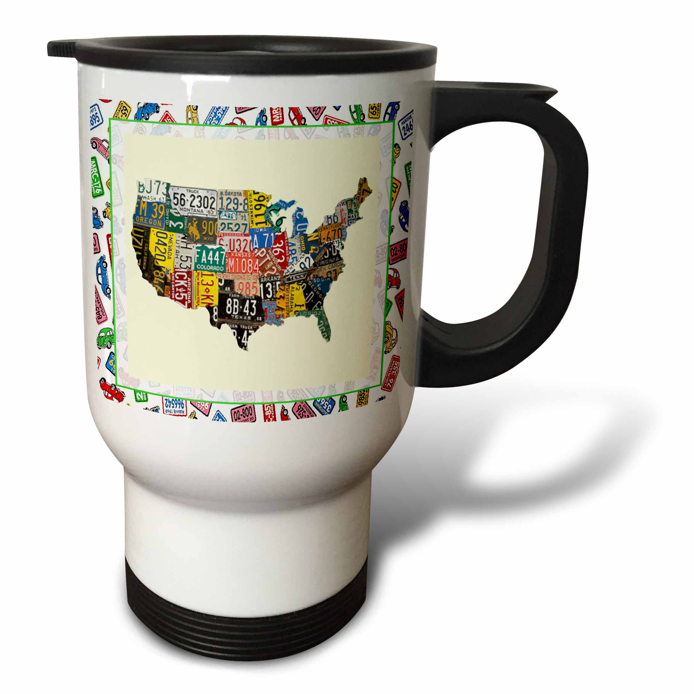 3dRose, License Plate Game, 14oz Stainless Steel Travel Mug - Walmart.com