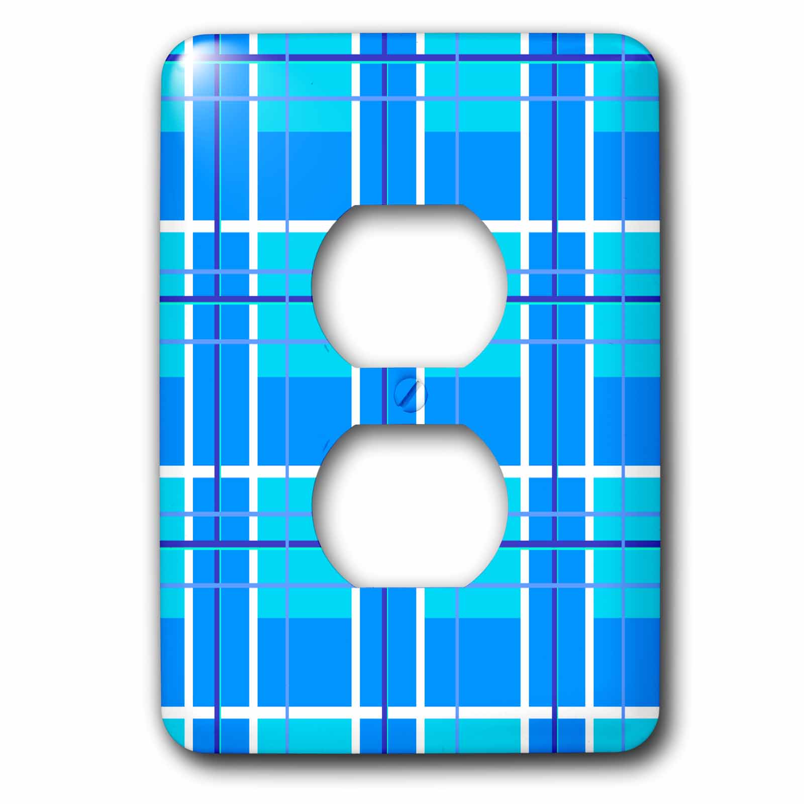 3dRose, Light Blue Plaid Print, 2 plug outlet cover - Walmart.com
