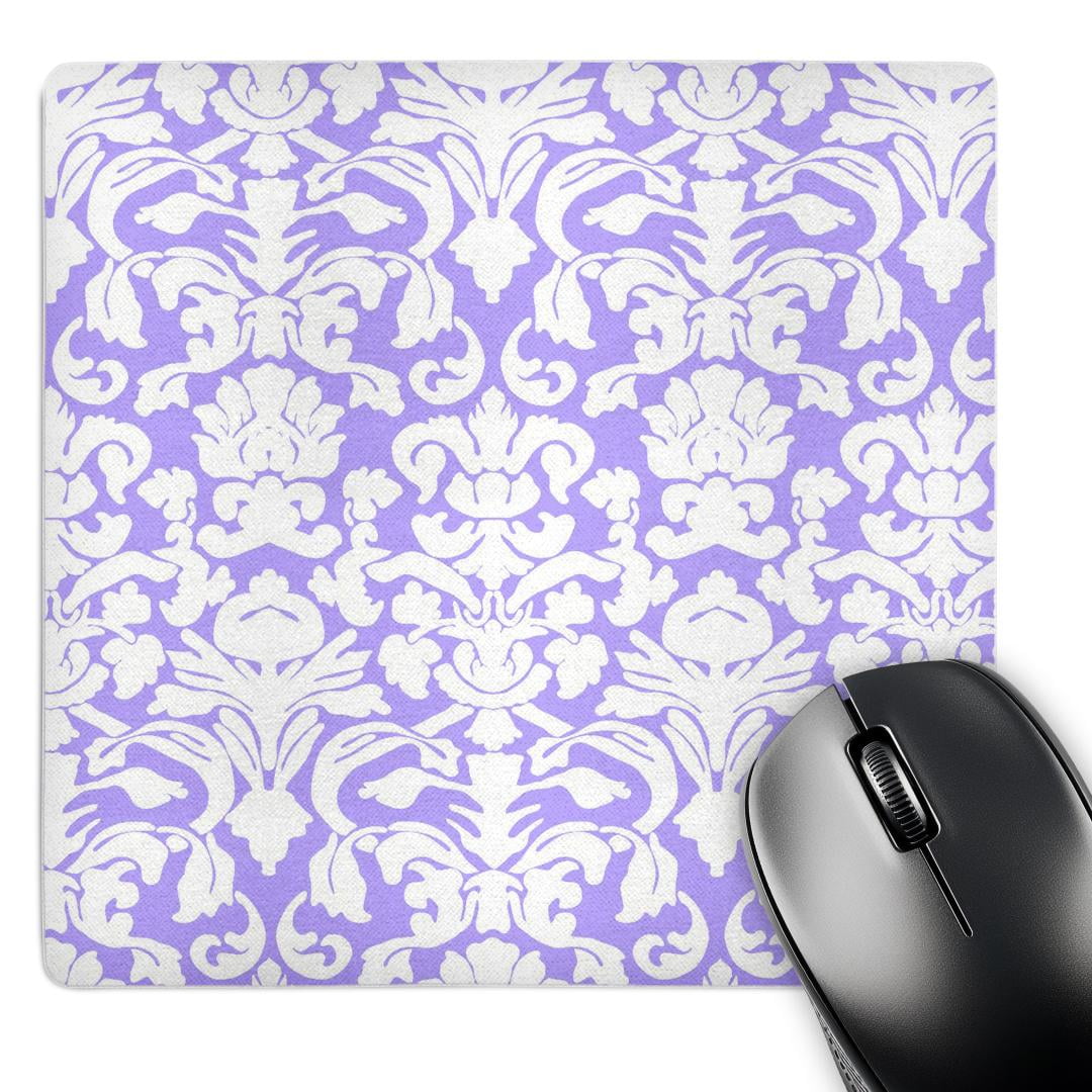 3dRose, Lilac purple and White French Floral Fancy Damask Pattern ...