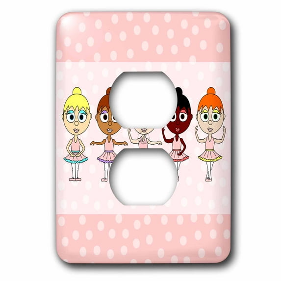 3dRose, Little Ballerina – Ballet Positions, 2 plug outlet cover ...