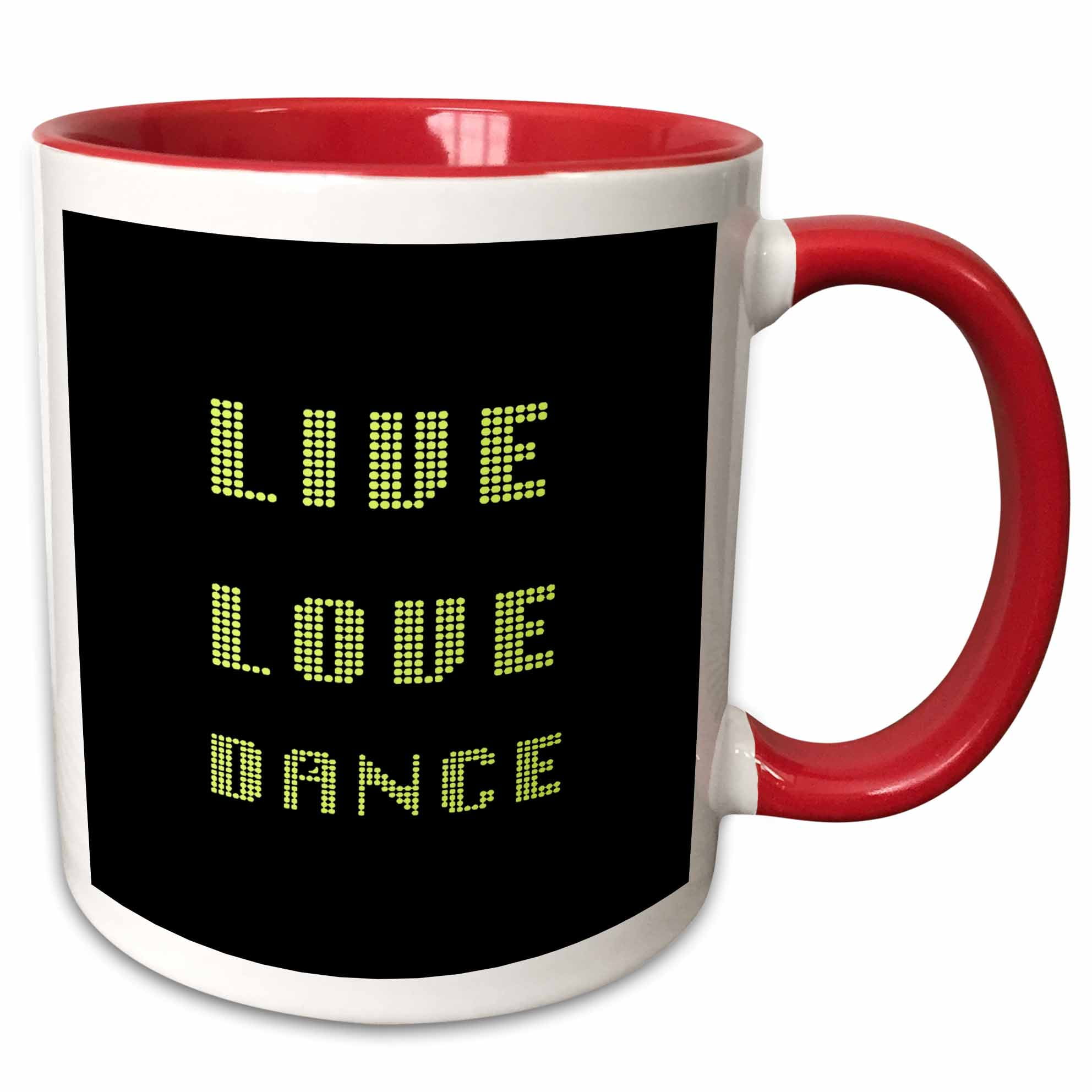 3drose, Live Love Dance Black and Yellow Geometric Seventies Disco Text ...