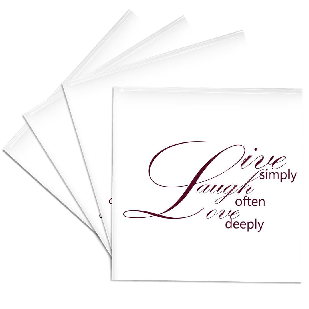 3dRose, Live Simply, Laugh Often, Love Deeply- Inspirational Words, Set ...