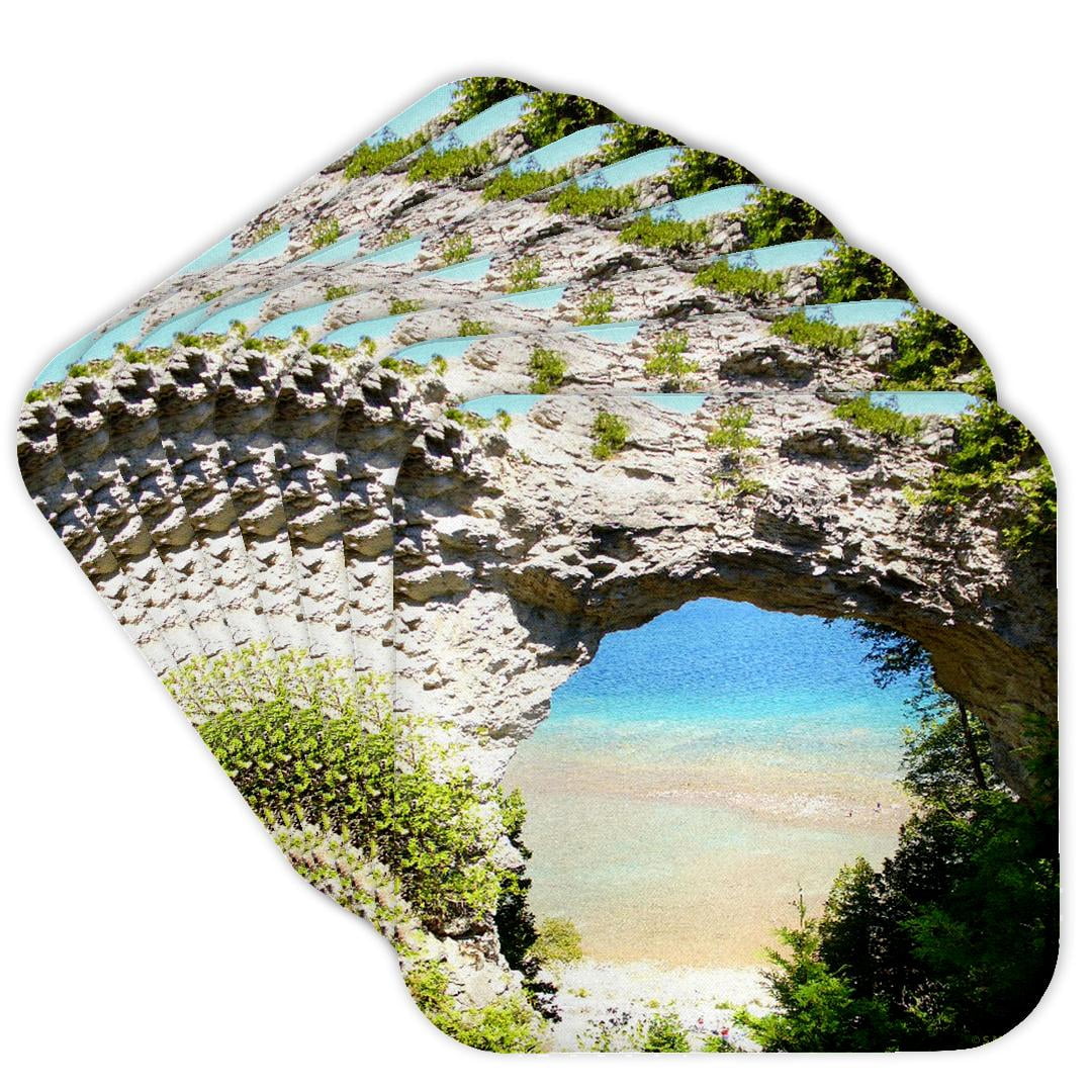 3drose, Mackinac Island Arch, Set of 8 Coasters - Soft - Walmart.com