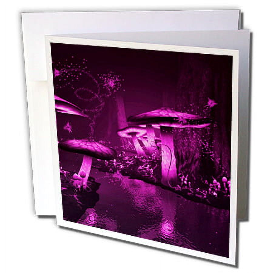 3dRose Magical fairy tale world with purple glowing mushrooms ... 3dRose Magical fairy tale world with purple glowing mushrooms ...