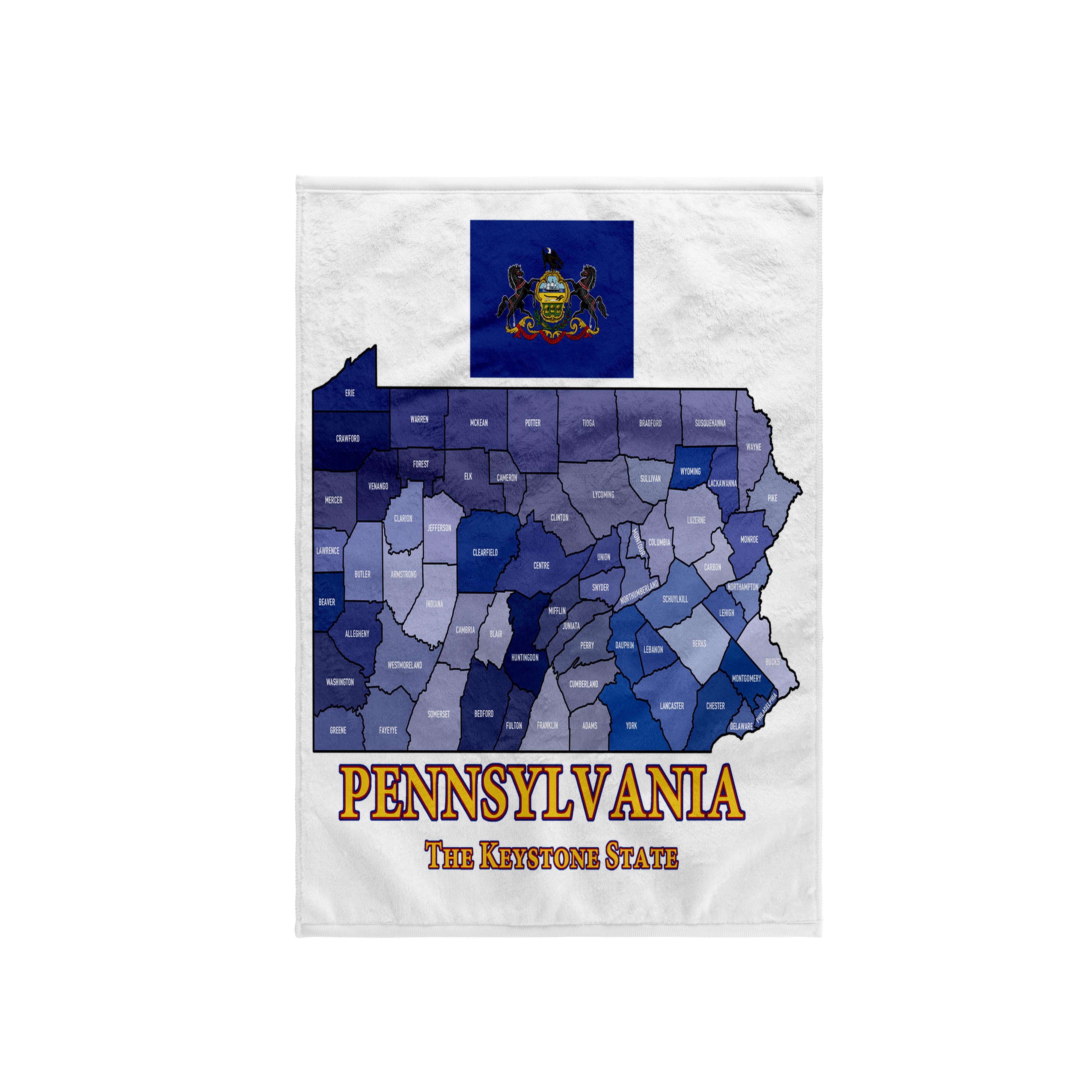 3dRose, Map, Flag and nickname of Pennsylvania, counties colored and ...