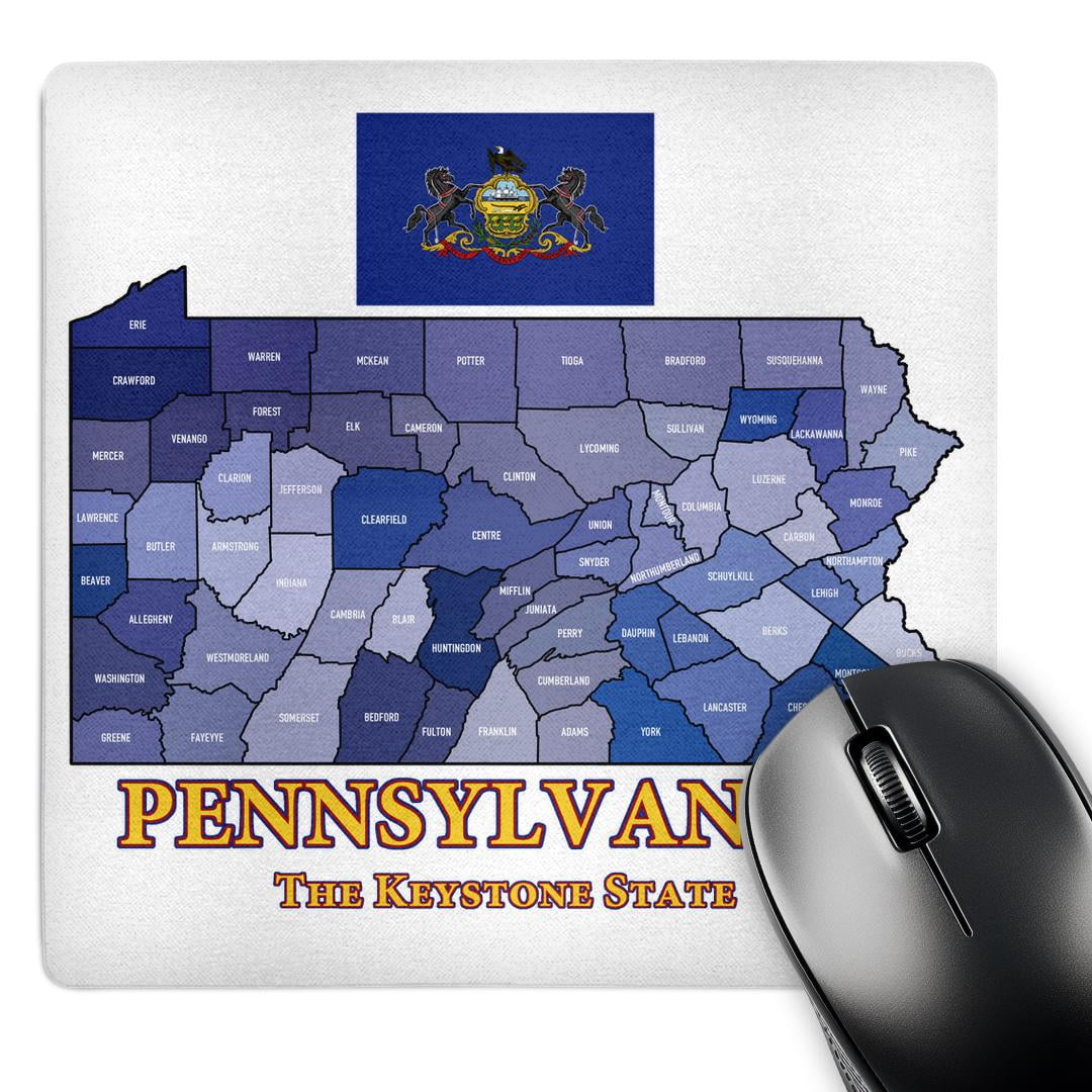 3dRose, Map, Flag and nickname of Pennsylvania, counties colored and ...