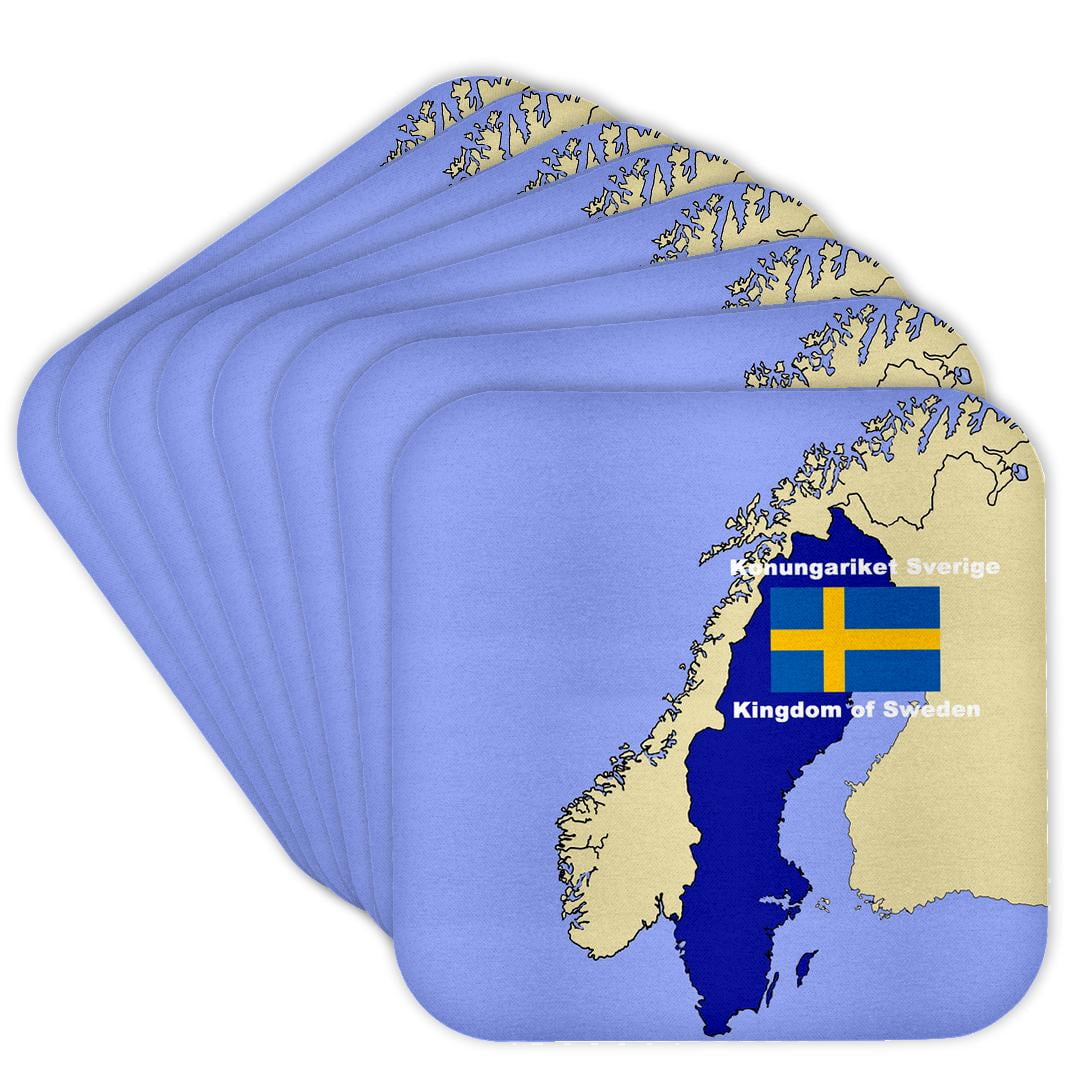 3dRose, Map and Flag of Sweden with the Kingdom of Sweden printed in ...