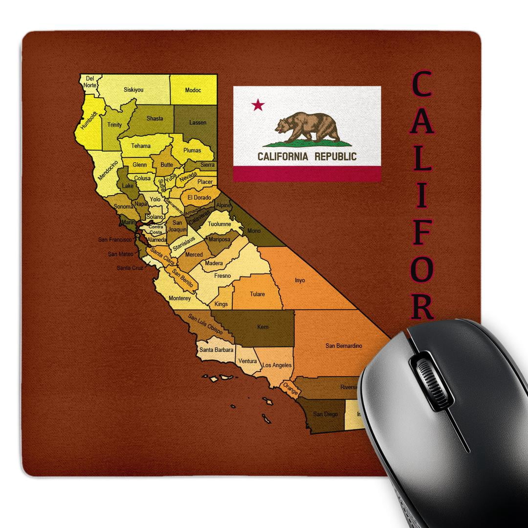 3dRose, Map and flag of the State of California with all counties ...