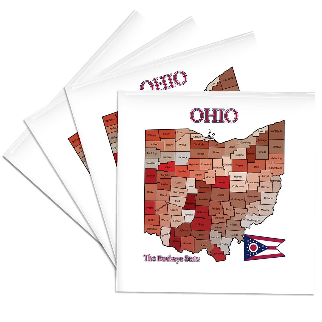 3dRose, Map, flag and nickname of Ohio with all counties colored and ...