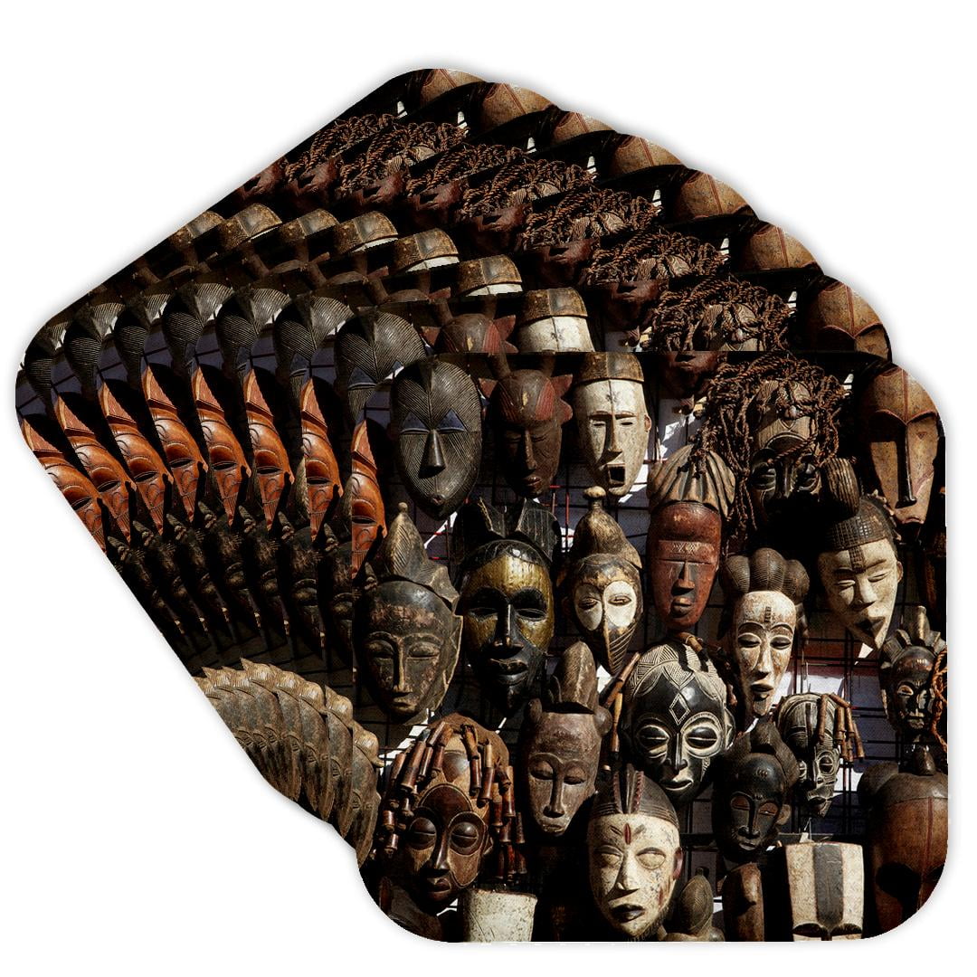 3dRose, Mask stall at African curio market, Cape Town, South Africa ...