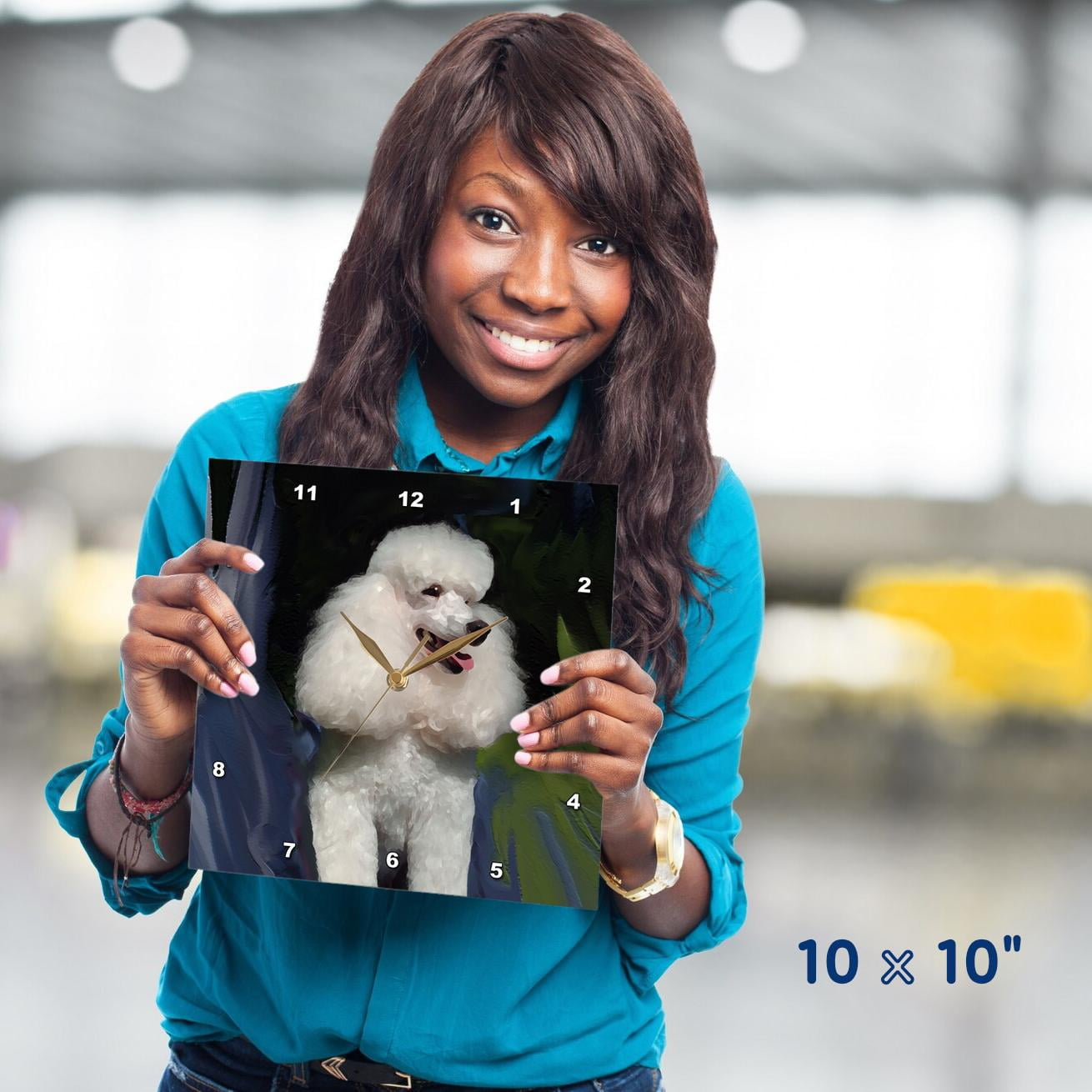 3dRose, Miniature Poodle, 10x10 Wall Clock - Walmart.com