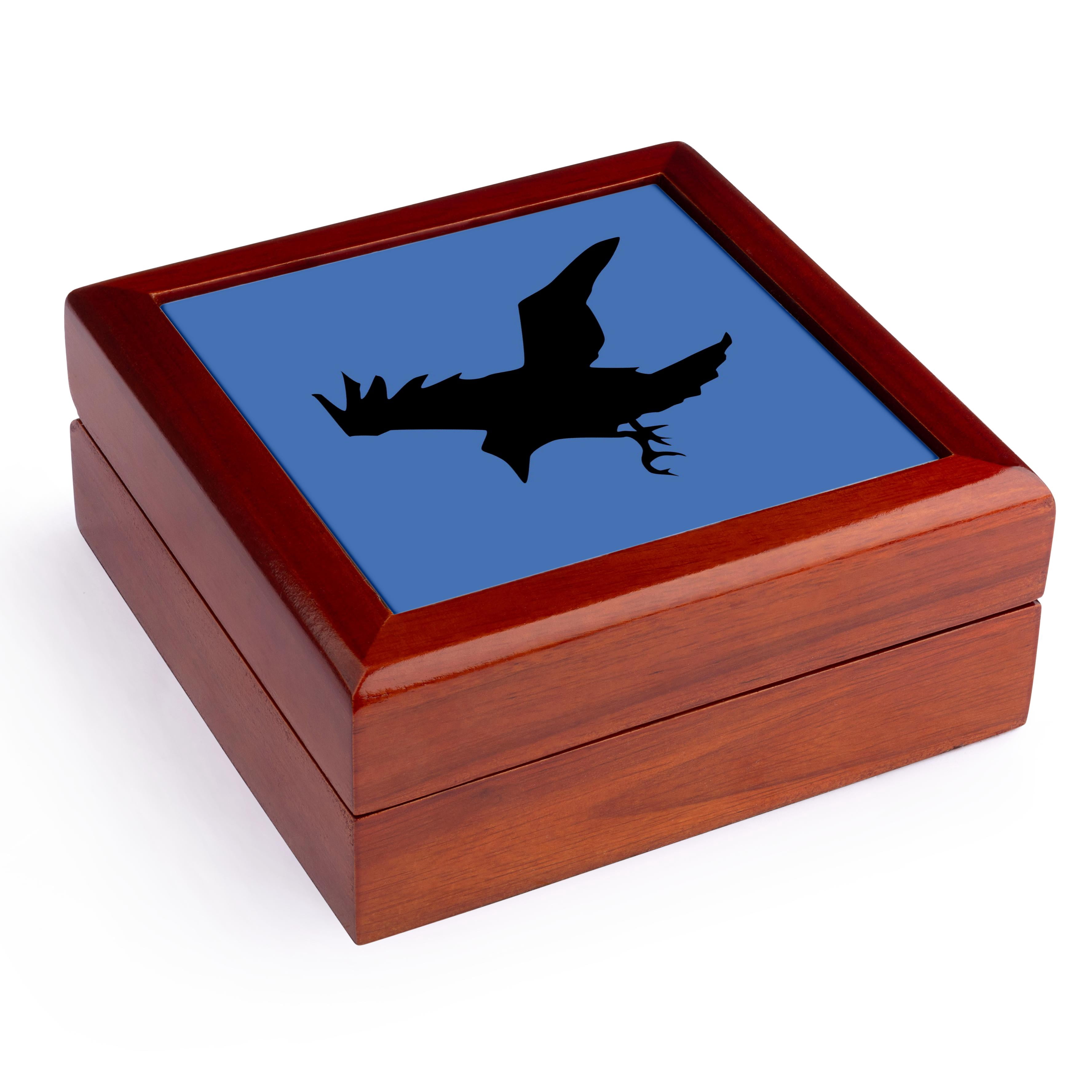 3dRose, Minimalist Raven or Crow In Flight Silhouette, Jewelry Box 5 ...