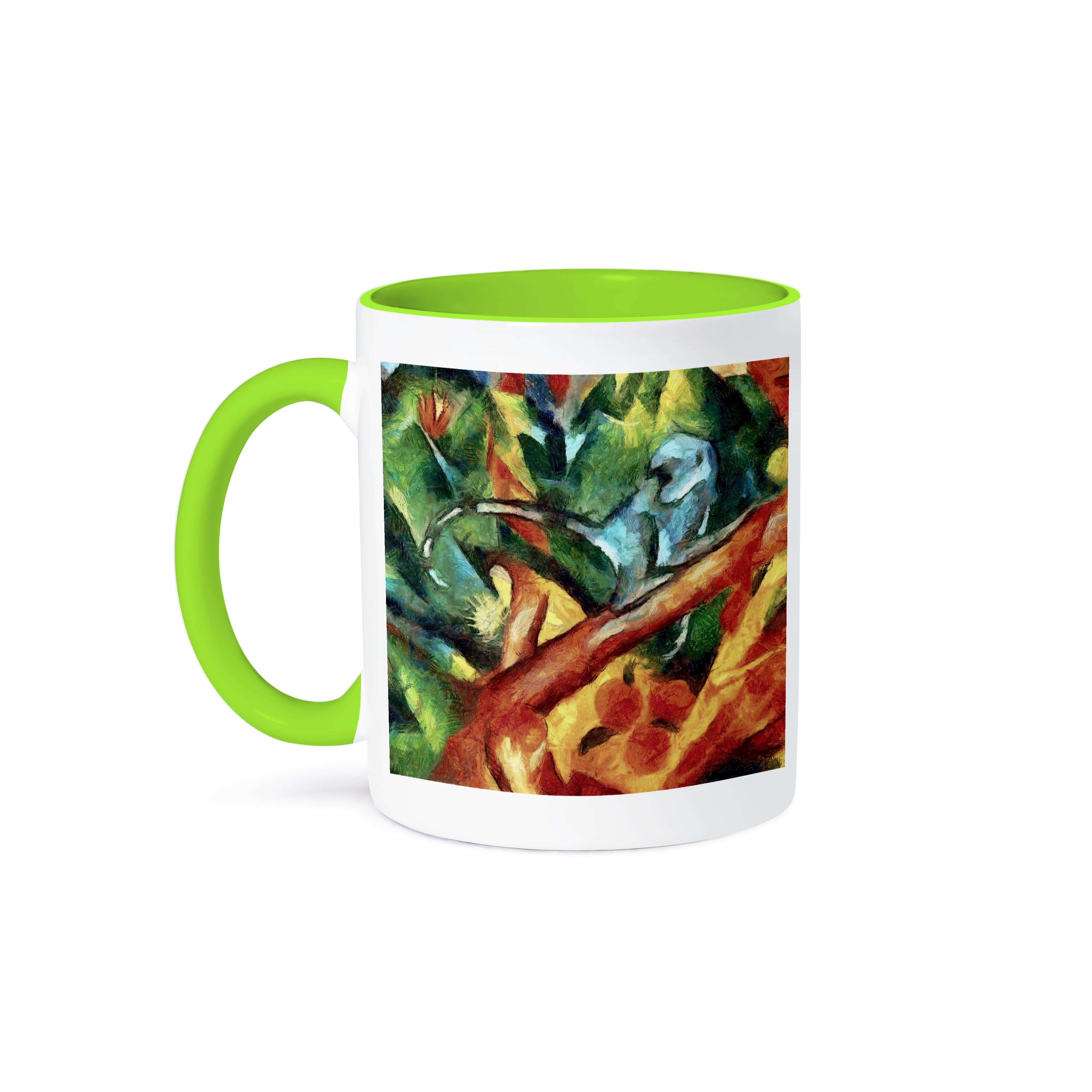 3dRose, Monkey After Franz Marc, 1912, 15oz Two-Tone Green Mug ...