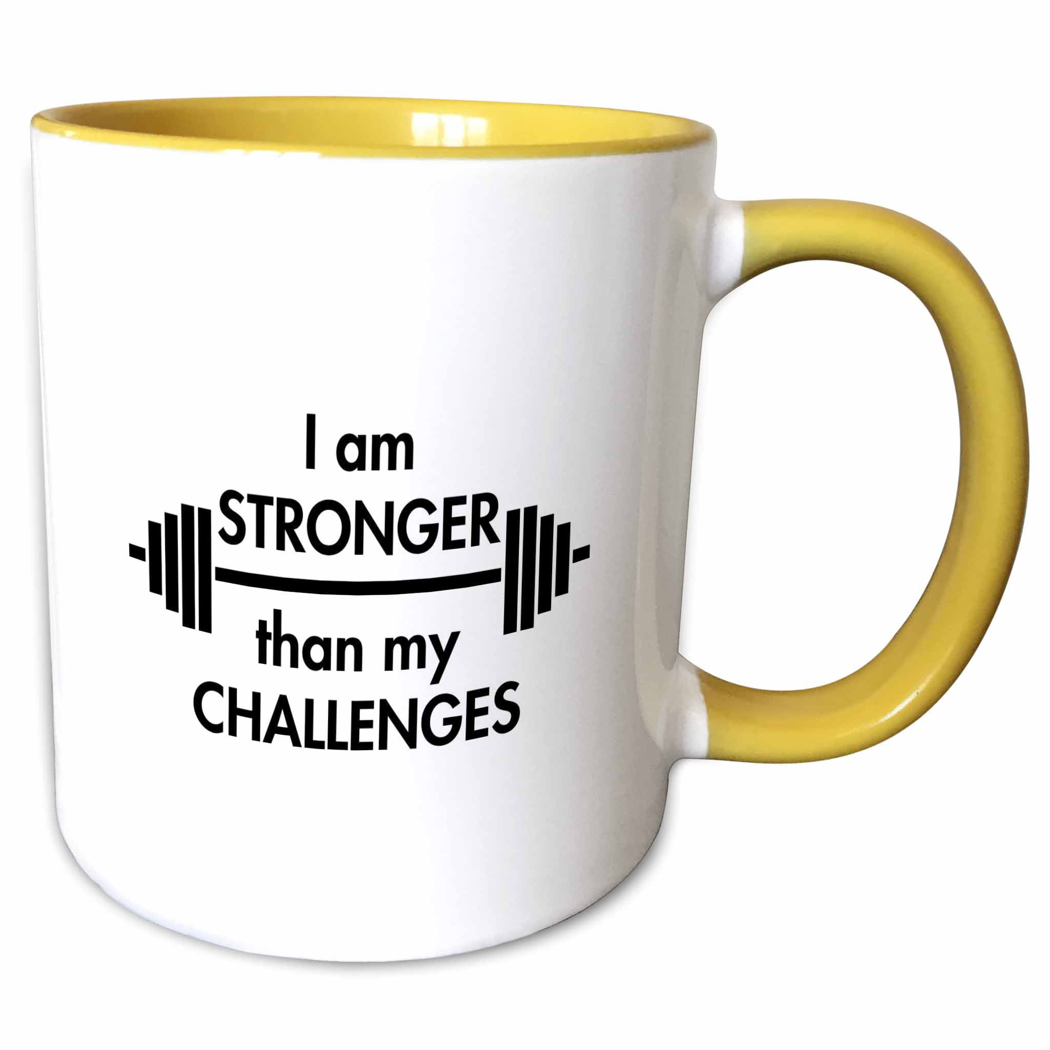 3drose, Motivational Quote I Am Stronger Than My Challenges, 15oz Two ...
