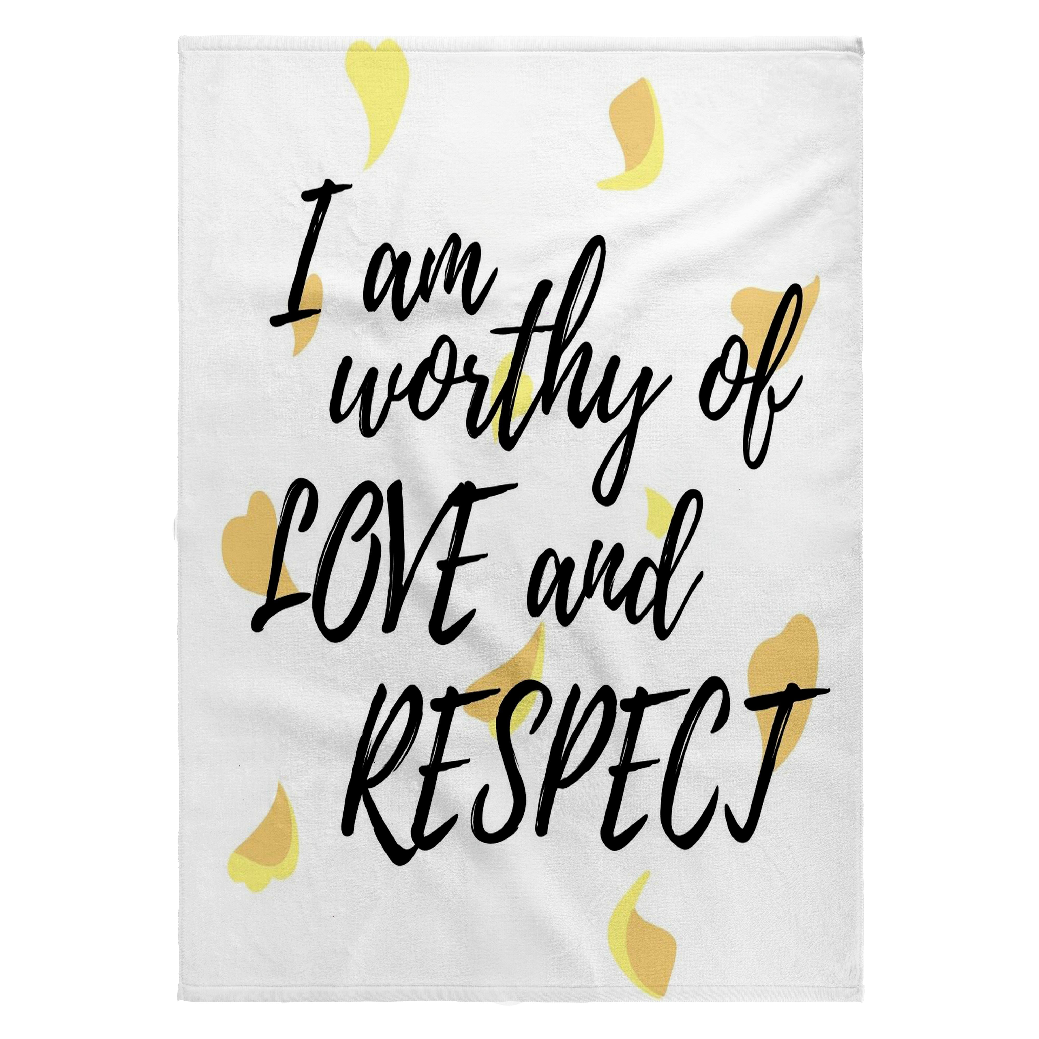 3dRose, Motivational quote of I am worthy of Love and Respect, 22x30 ...