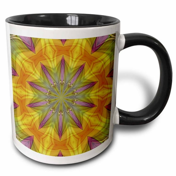 3drose, Multicolored Multi-layered Radial Pattern 2, 11oz Two-tone ...