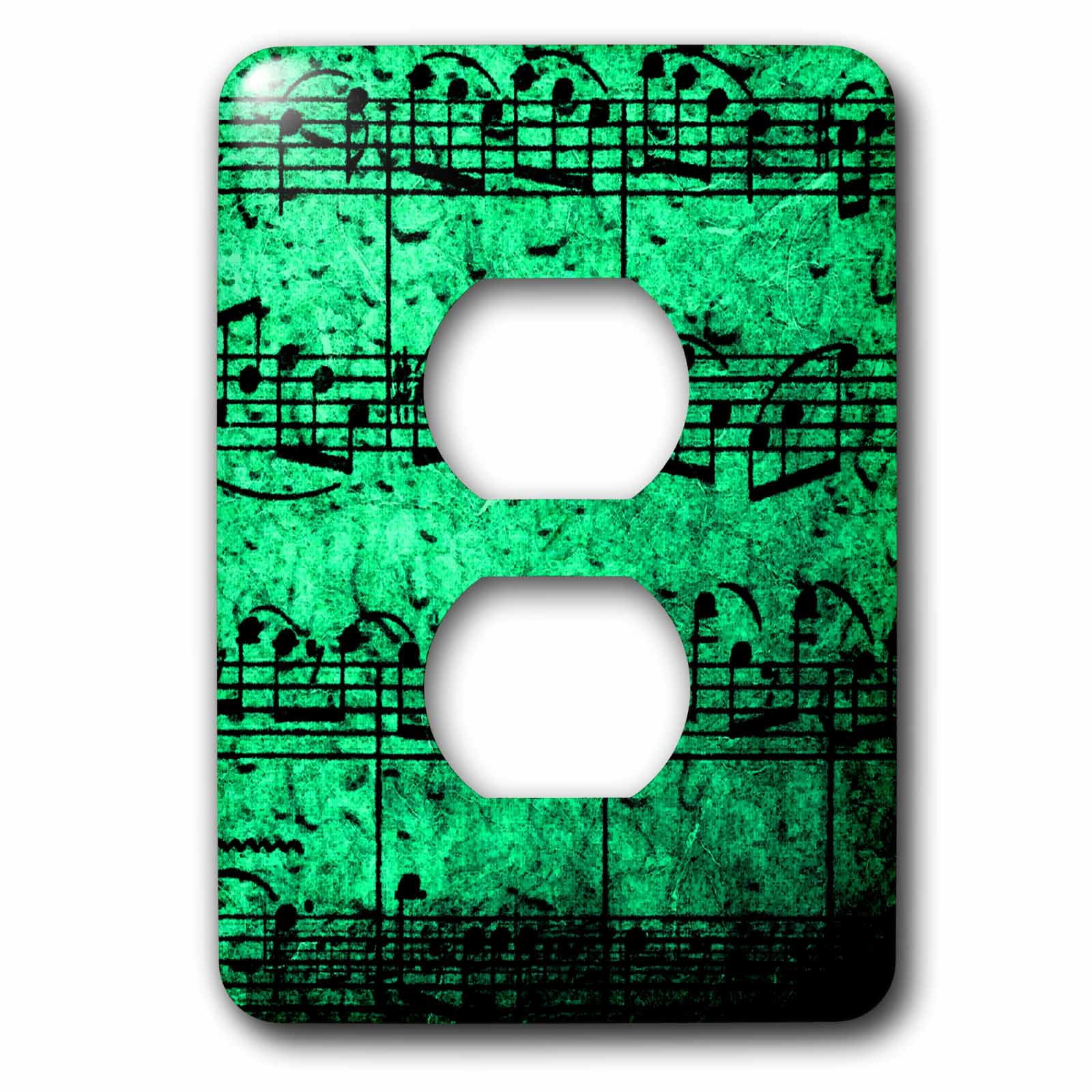 3dRose, Musical Interlude in Green Blue, 2 plug outlet cover - Walmart.com