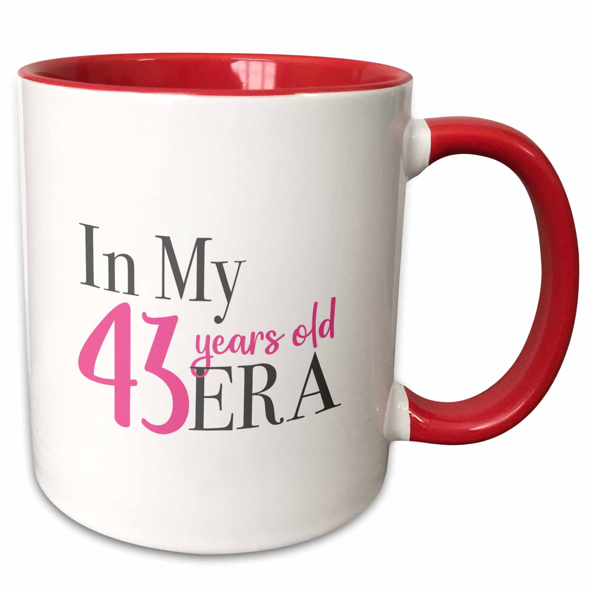 3drose, My Birthday Era 43 Years Old, 15oz Two-tone Red Mug - Walmart.com