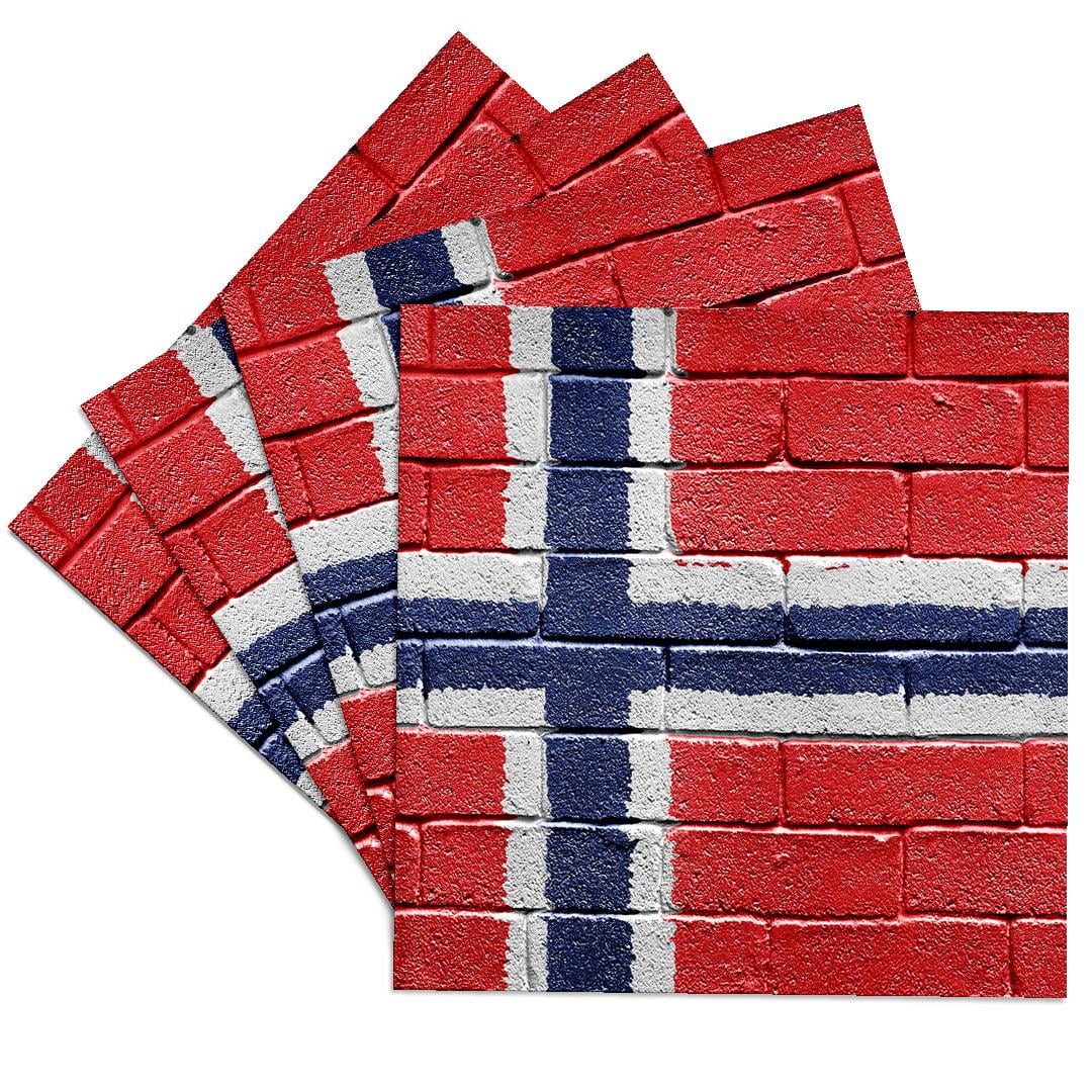 3dRose, National flag of Norway painted onto a brick wall Norwegian ...