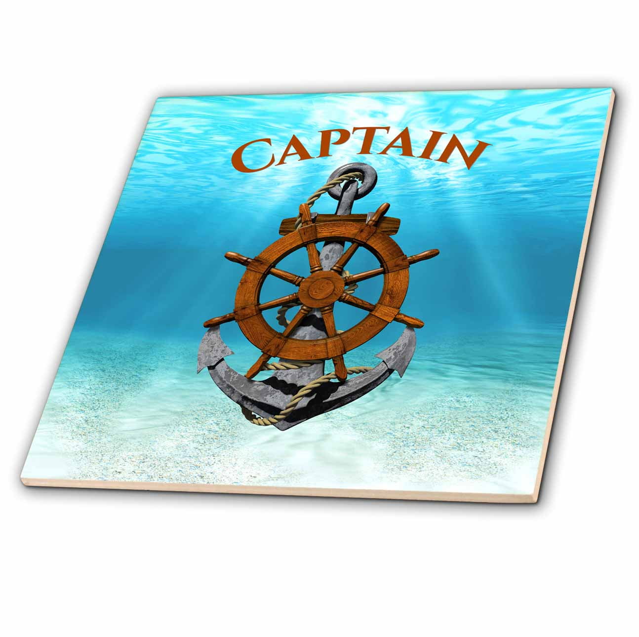 3dRose, Nautical sailing design of anchor and helm for a Captain., 8 ...
