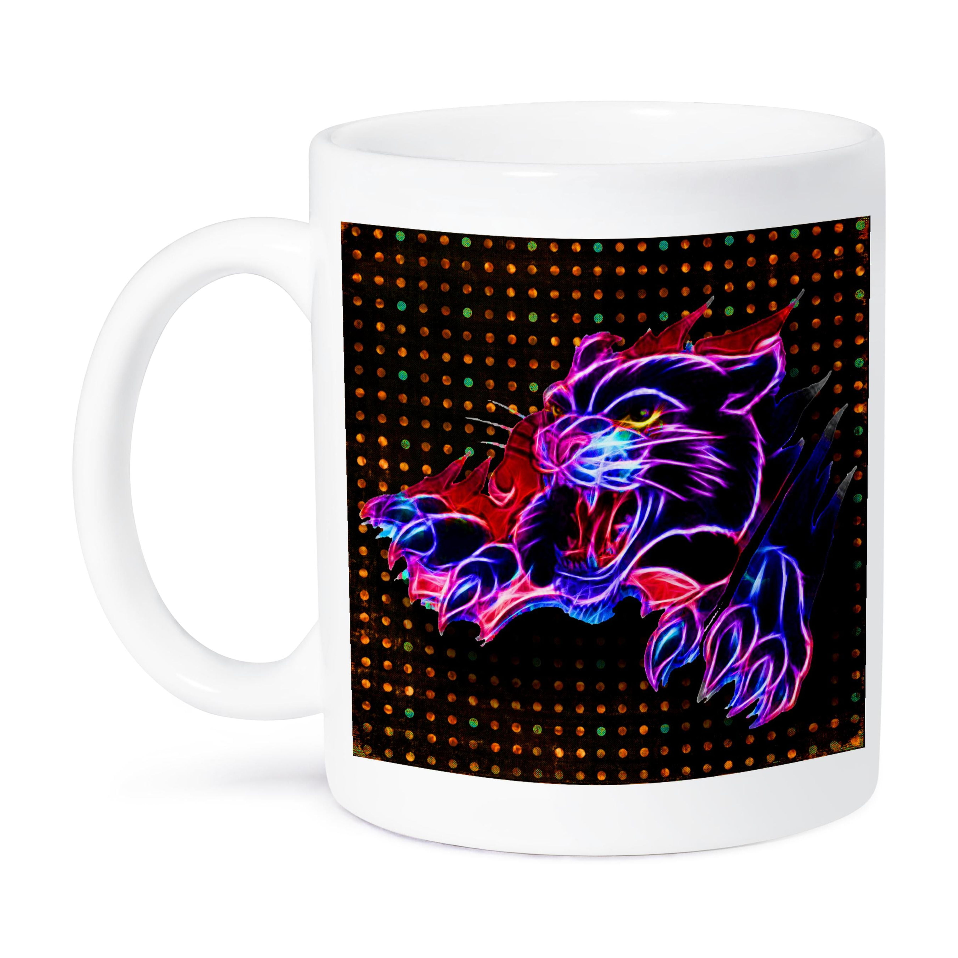 3dRose, Neon Black Panther and neon background, 11oz Mug - Walmart.com