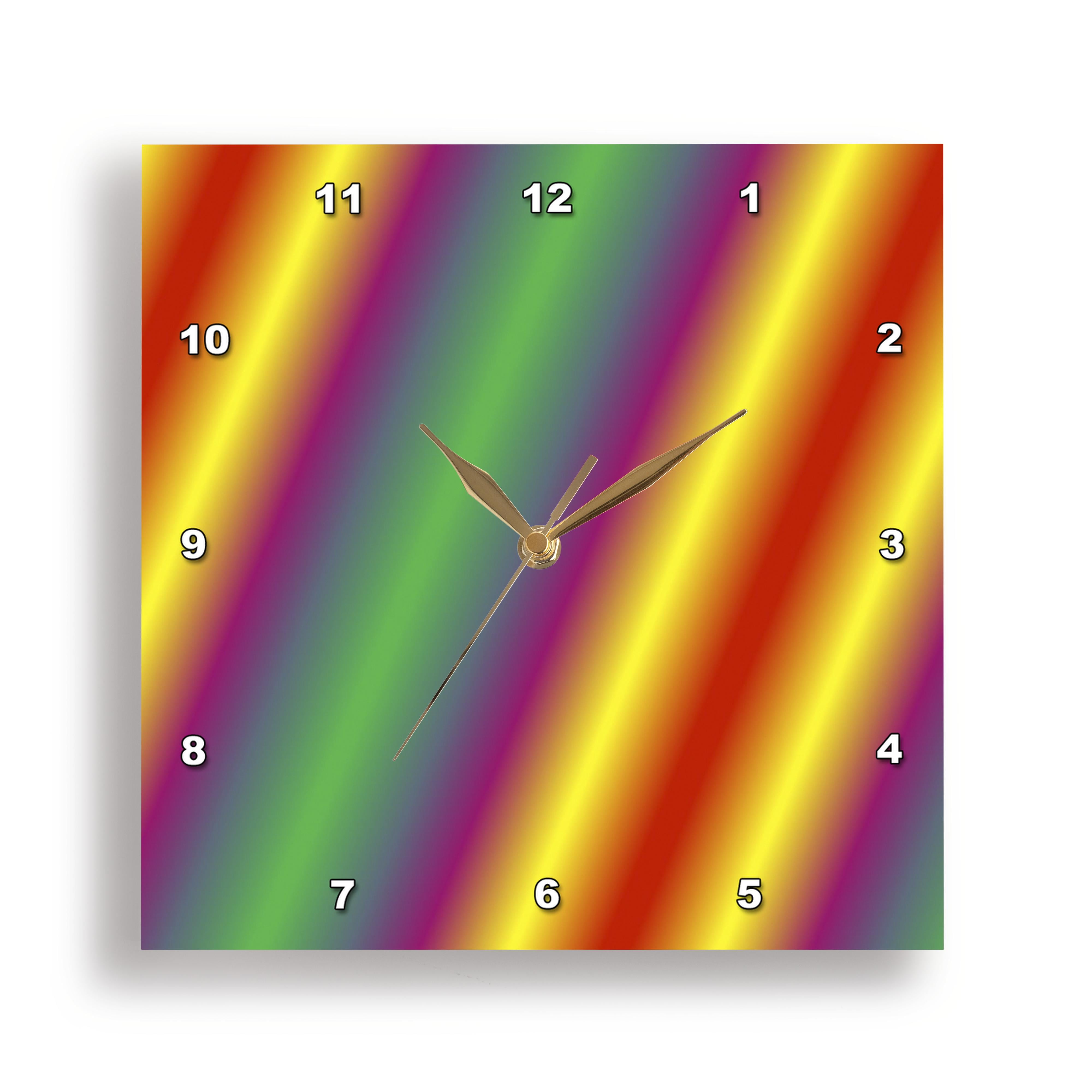 3dRose, Neon Rainbow, 10x10 Wall Clock - Walmart.com